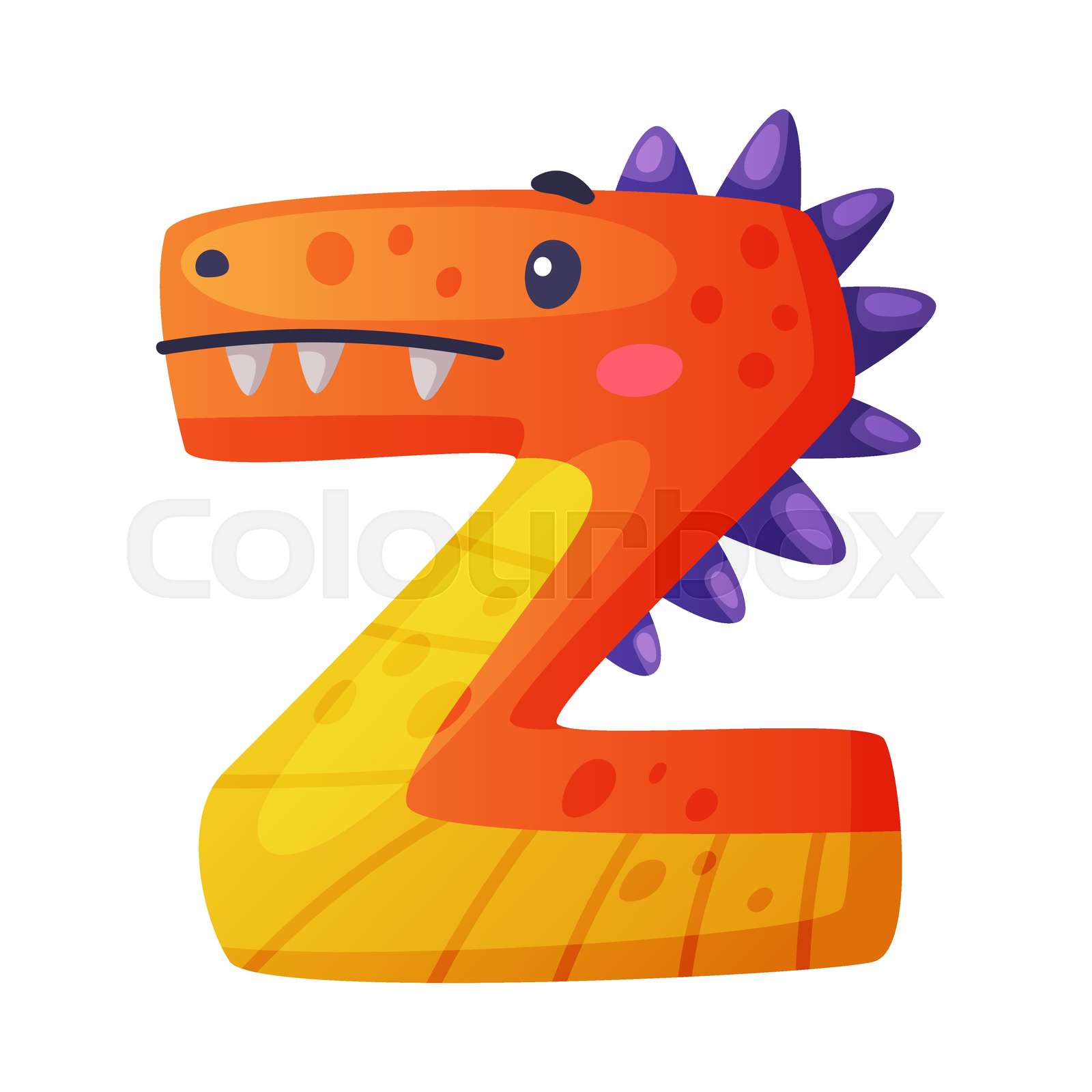 Z consonant letter dino font. Dinosaur alphabet, cute dino effect ...
