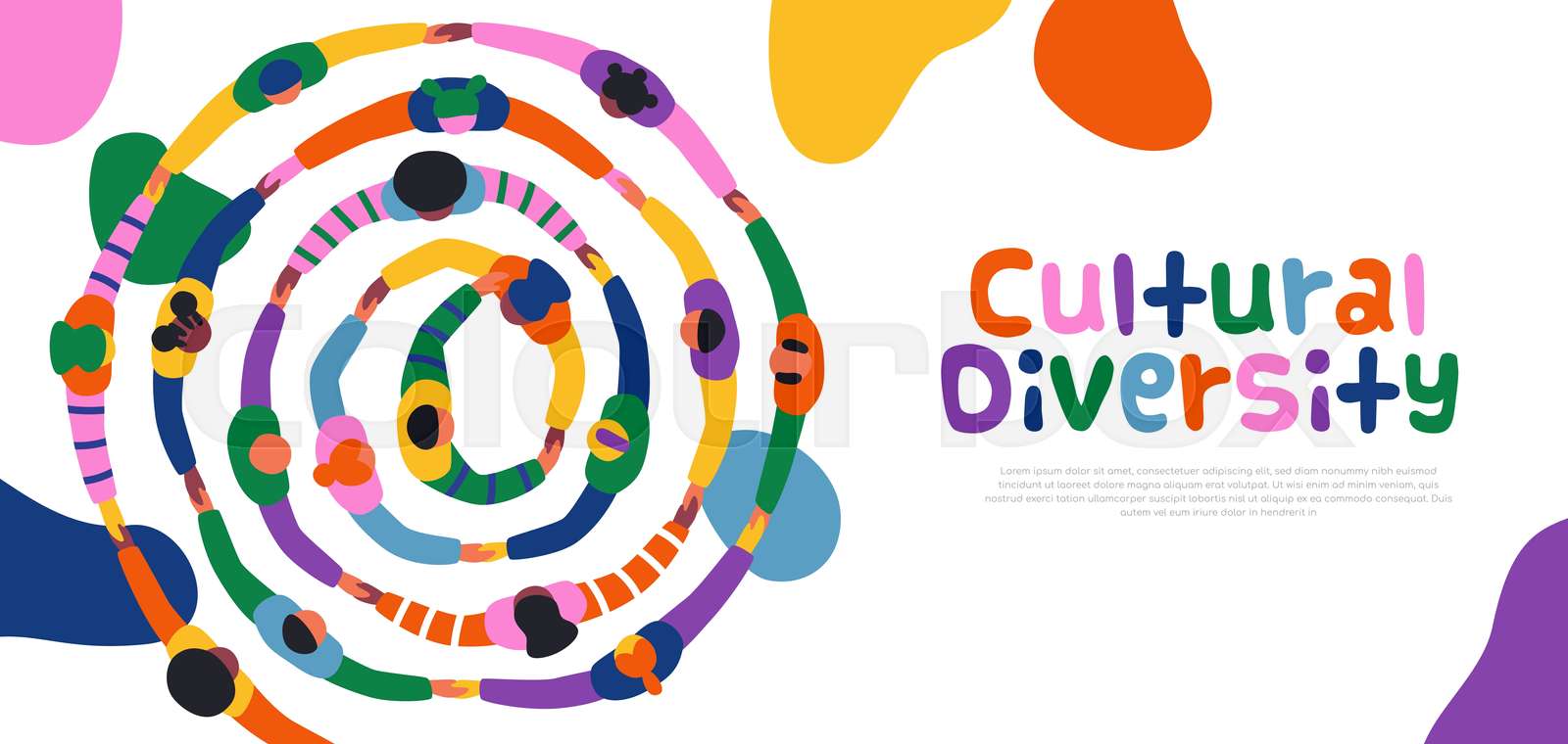 Cultural Diversity people friend round template | Stock vector | Colourbox