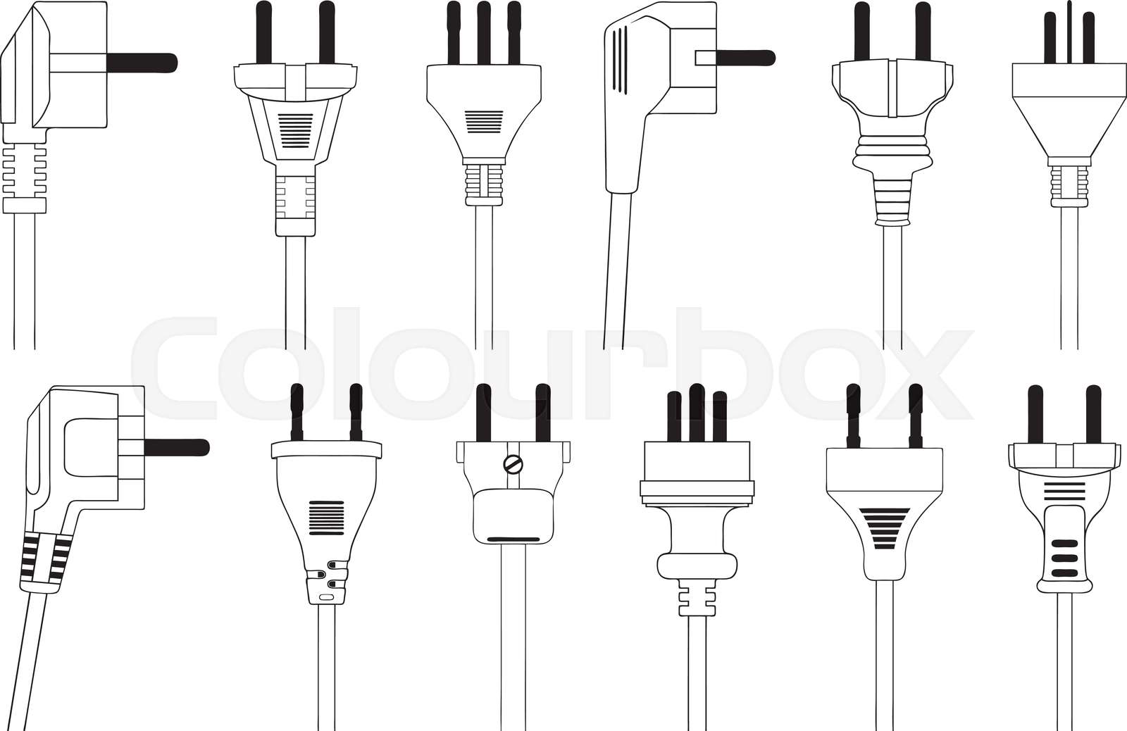 Set of different plugs isolated | Stock vector | Colourbox