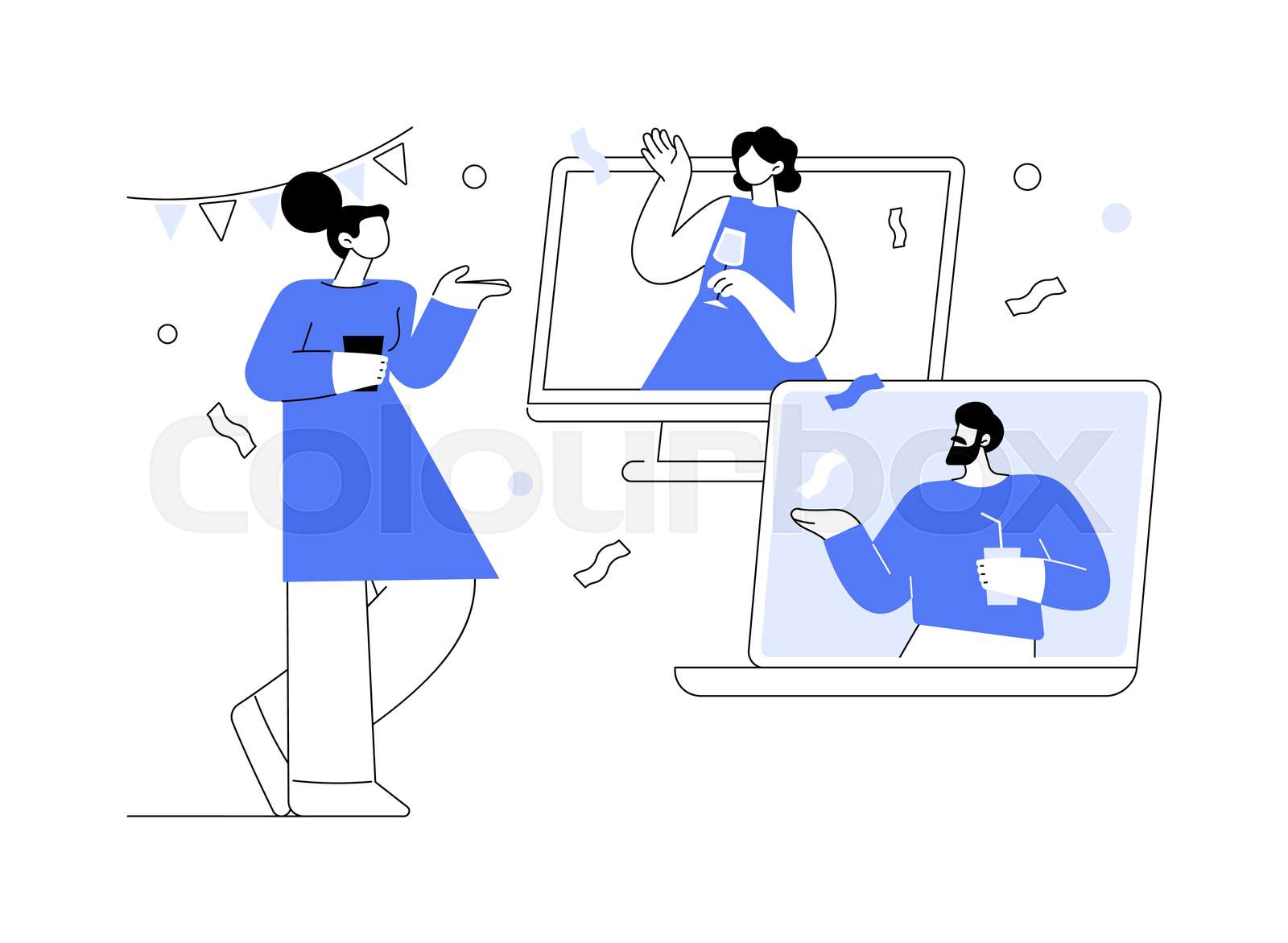 Self-isolation party abstract concept vector illustration. | Stock ...