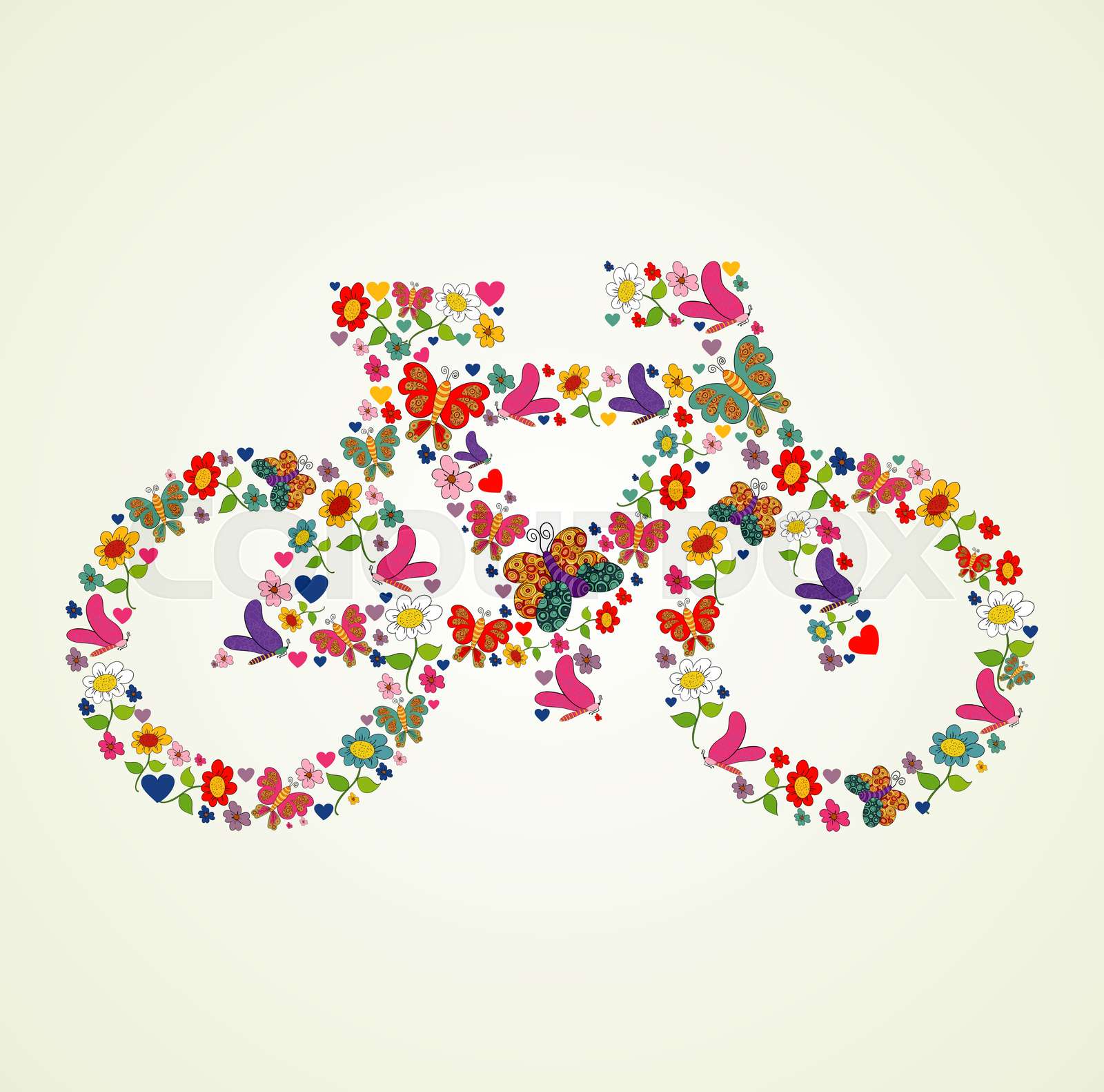 Go green spring icon bike | Stock vector | Colourbox
