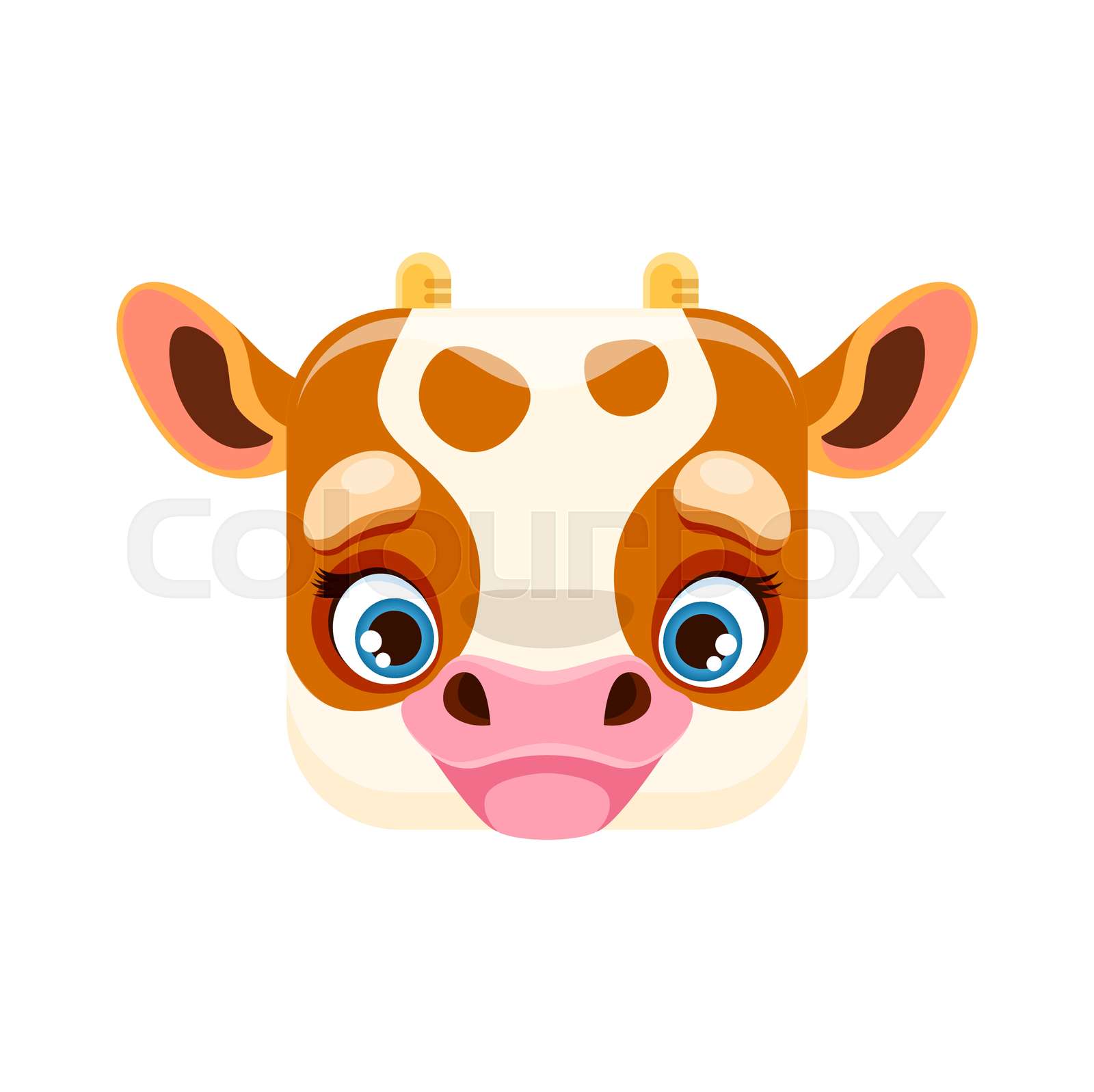 kalb, karikatur, kawaii | Stock-Vektor | Colourbox