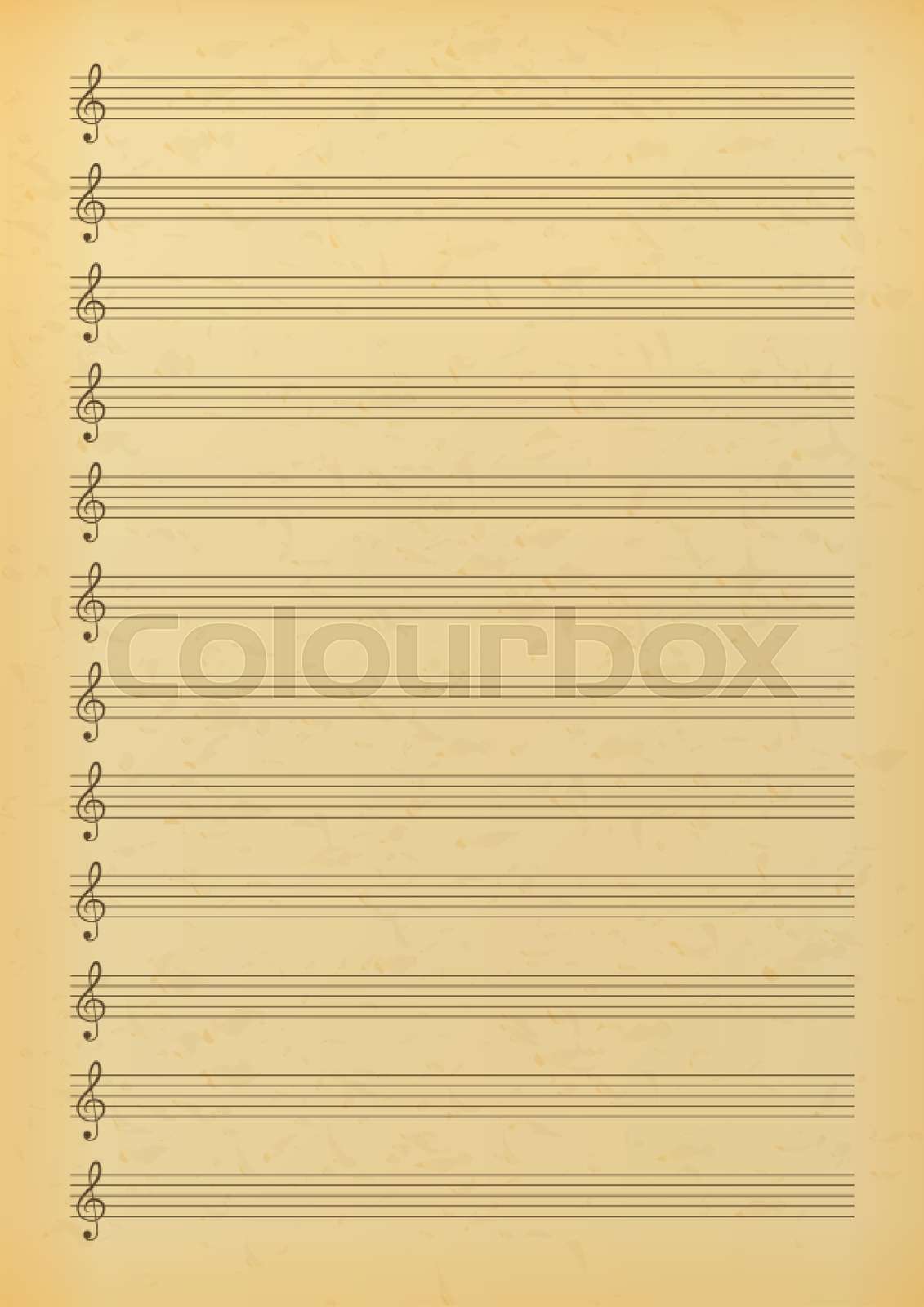 Old blank sheet music page. Music paper with empty stave for writing ...