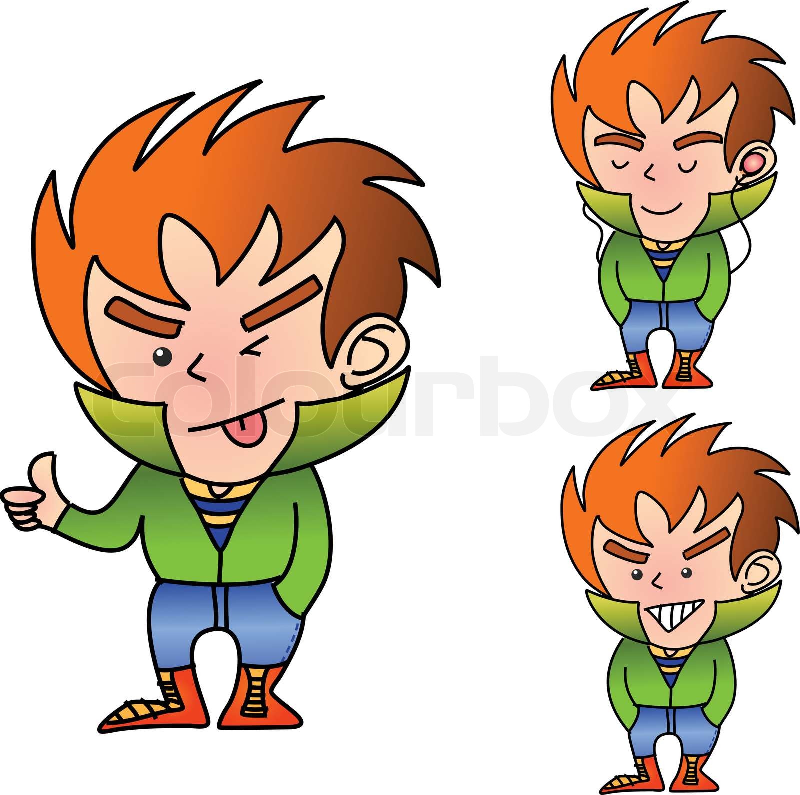 cool boy on jacket and jean happy | Stock vector | Colourbox