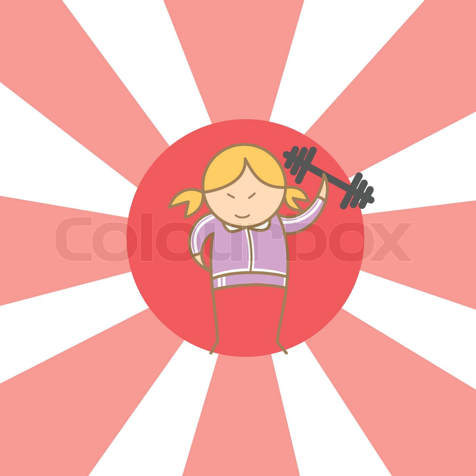 Cartoon-Figur Mädchen anfangen zu trainieren | Stock-Vektor | Colourbox