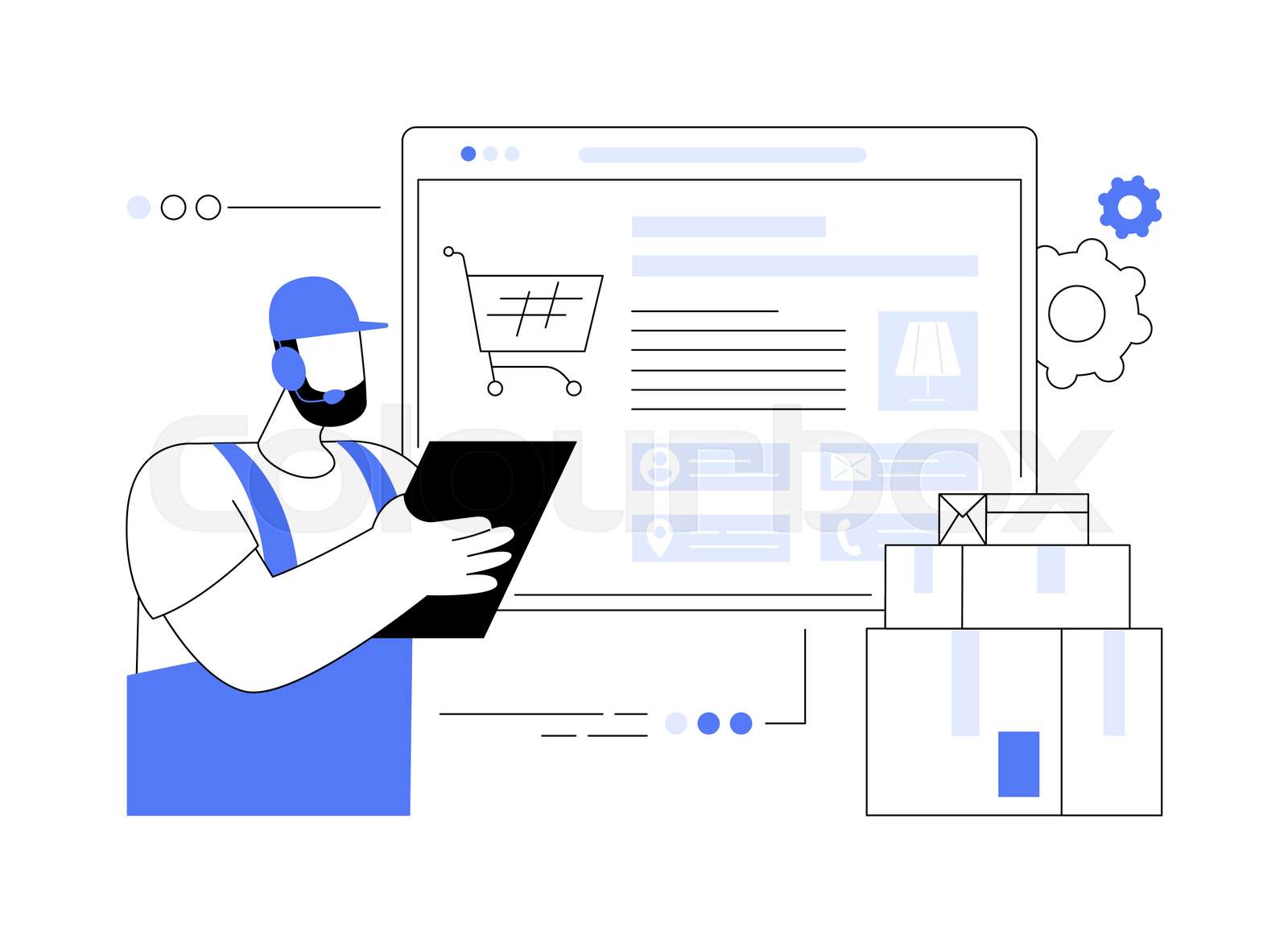 Drop-shipper receives order abstract concept vector illustration ...