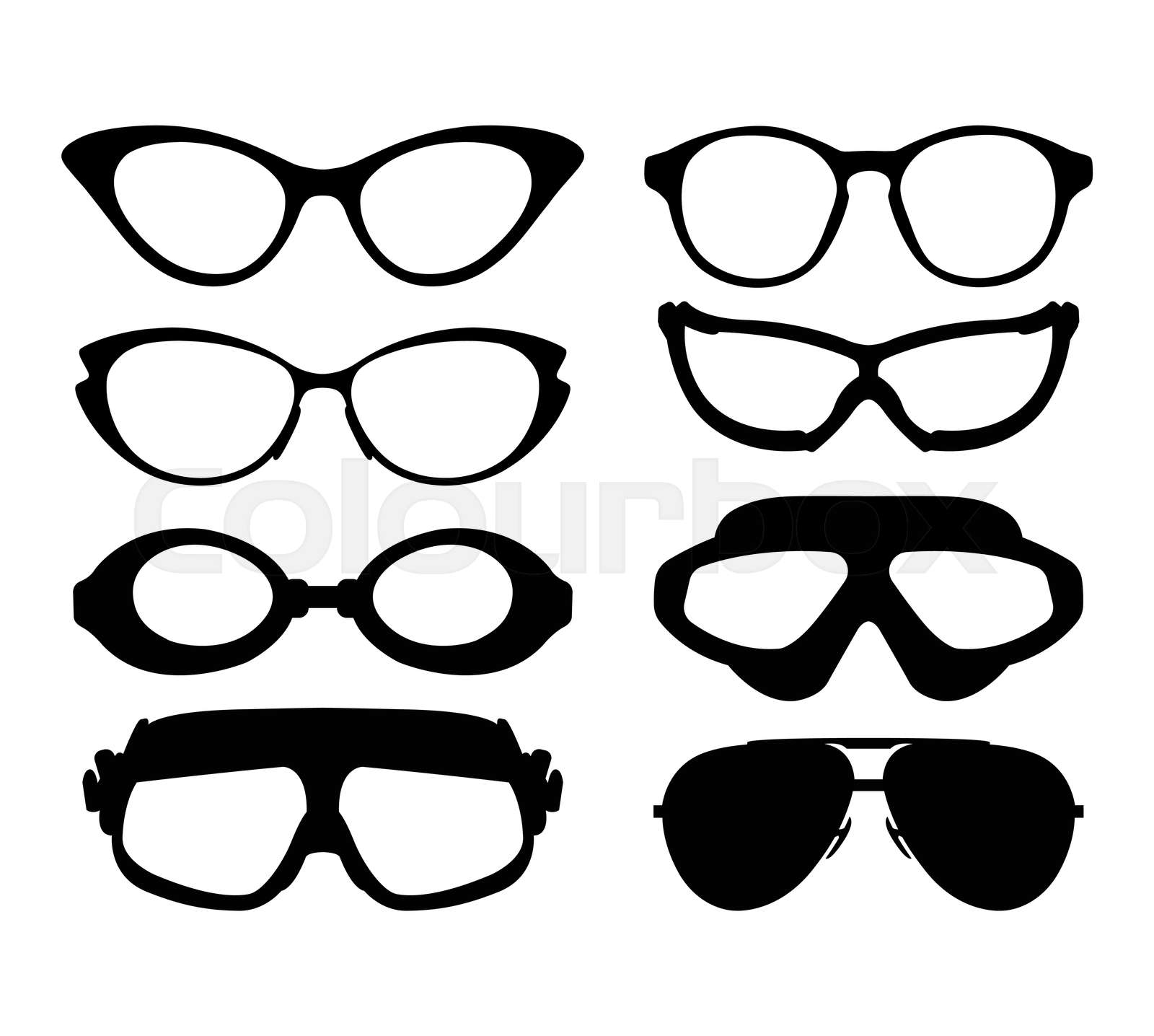 glasses frame design silhouette | Stock vector | Colourbox