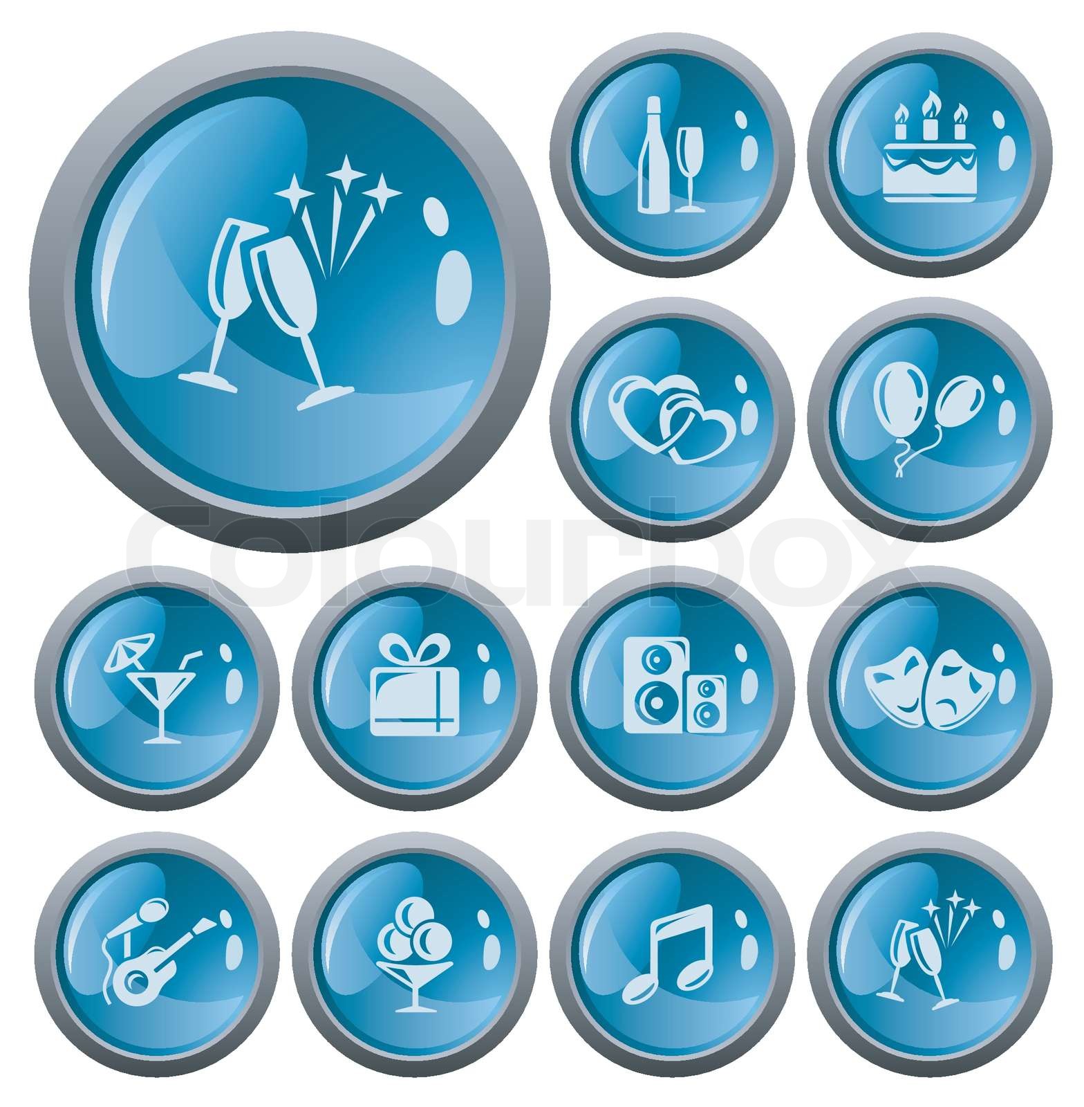 Party button set | Stock vector | Colourbox