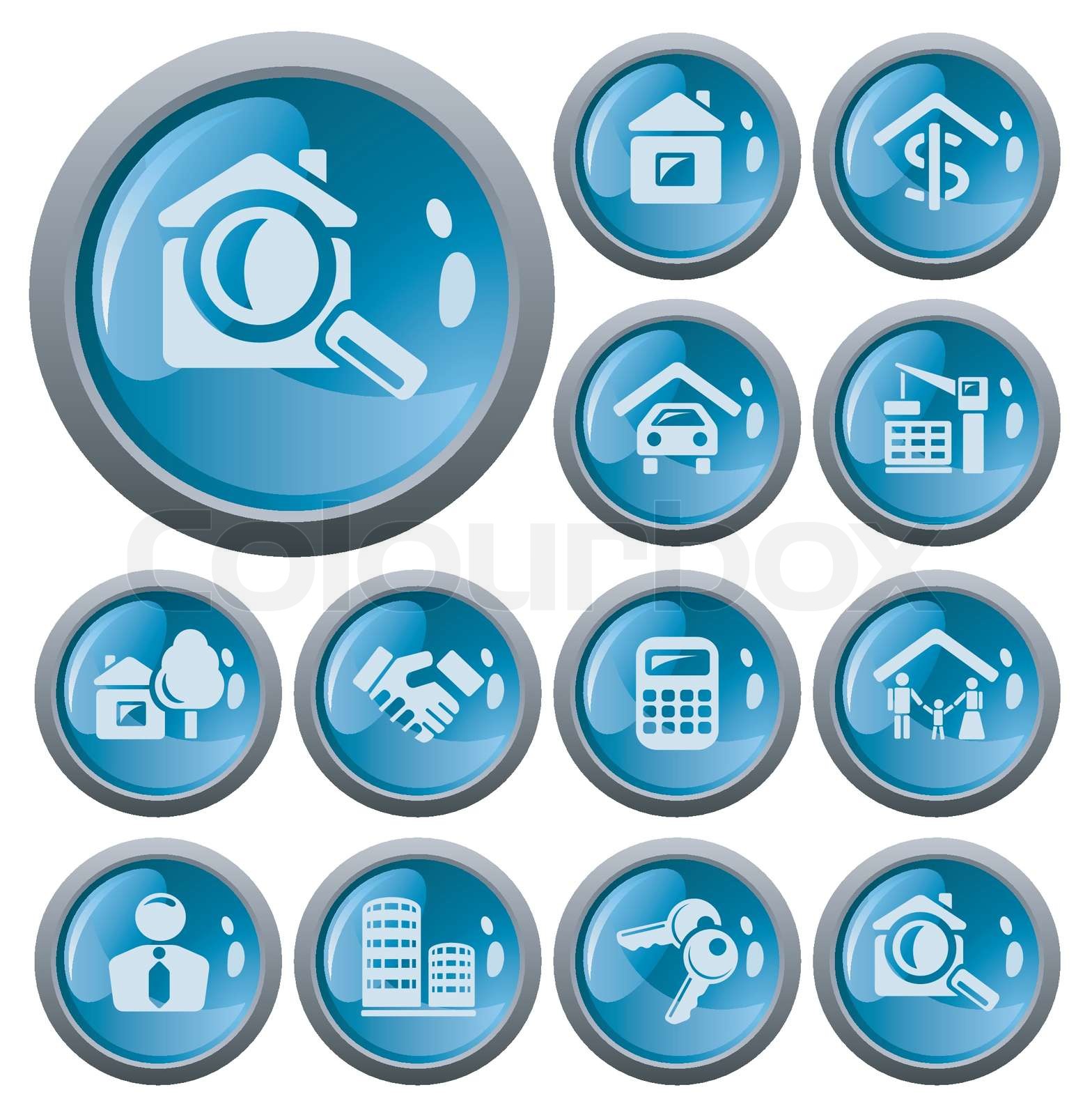 Real estate button set | Stock vector | Colourbox