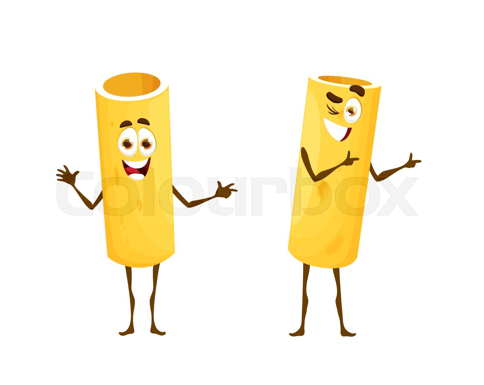 Cartoon cannelloni pasta characters, funny noodle | Stock vector ...
