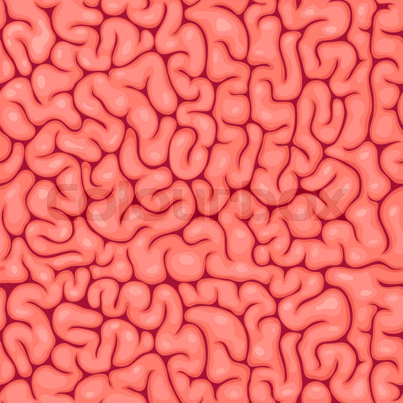 Brain tissues, surface creases seamless pattern | Stock vector | Colourbox