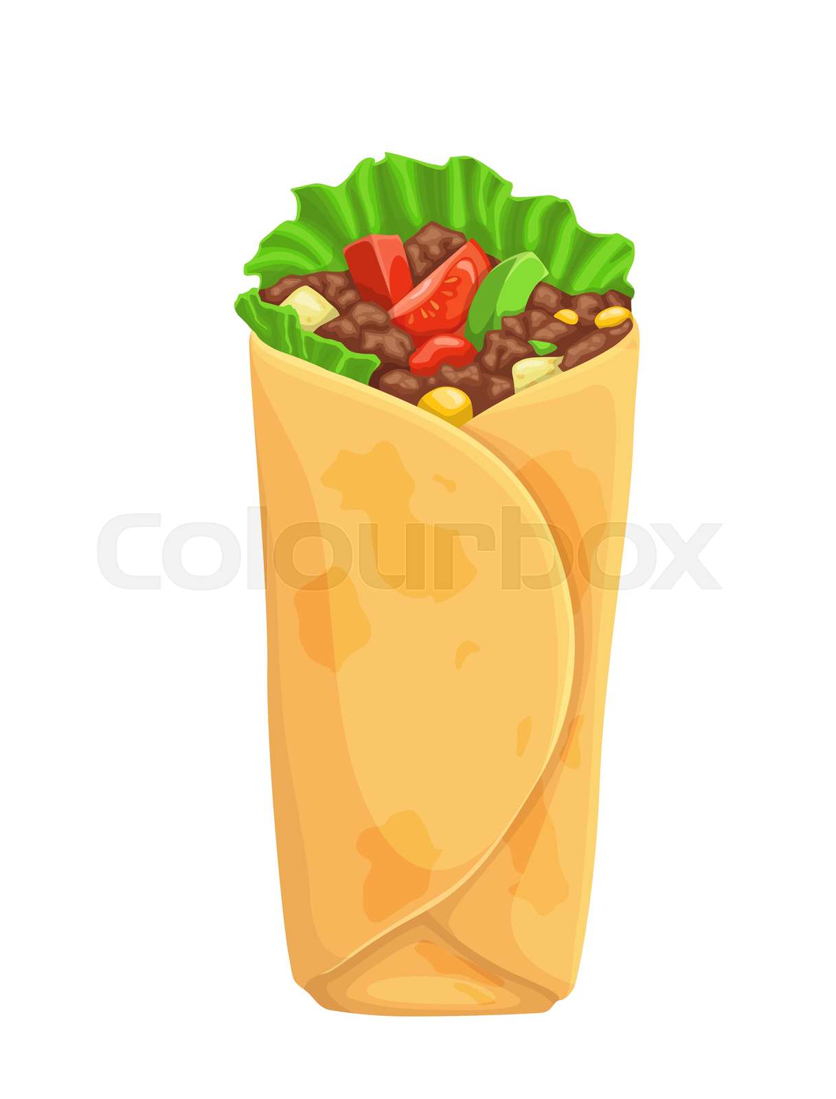 Cartoon shawarma, doner kebab, gyro wrap sandwich | Stock vector ...
