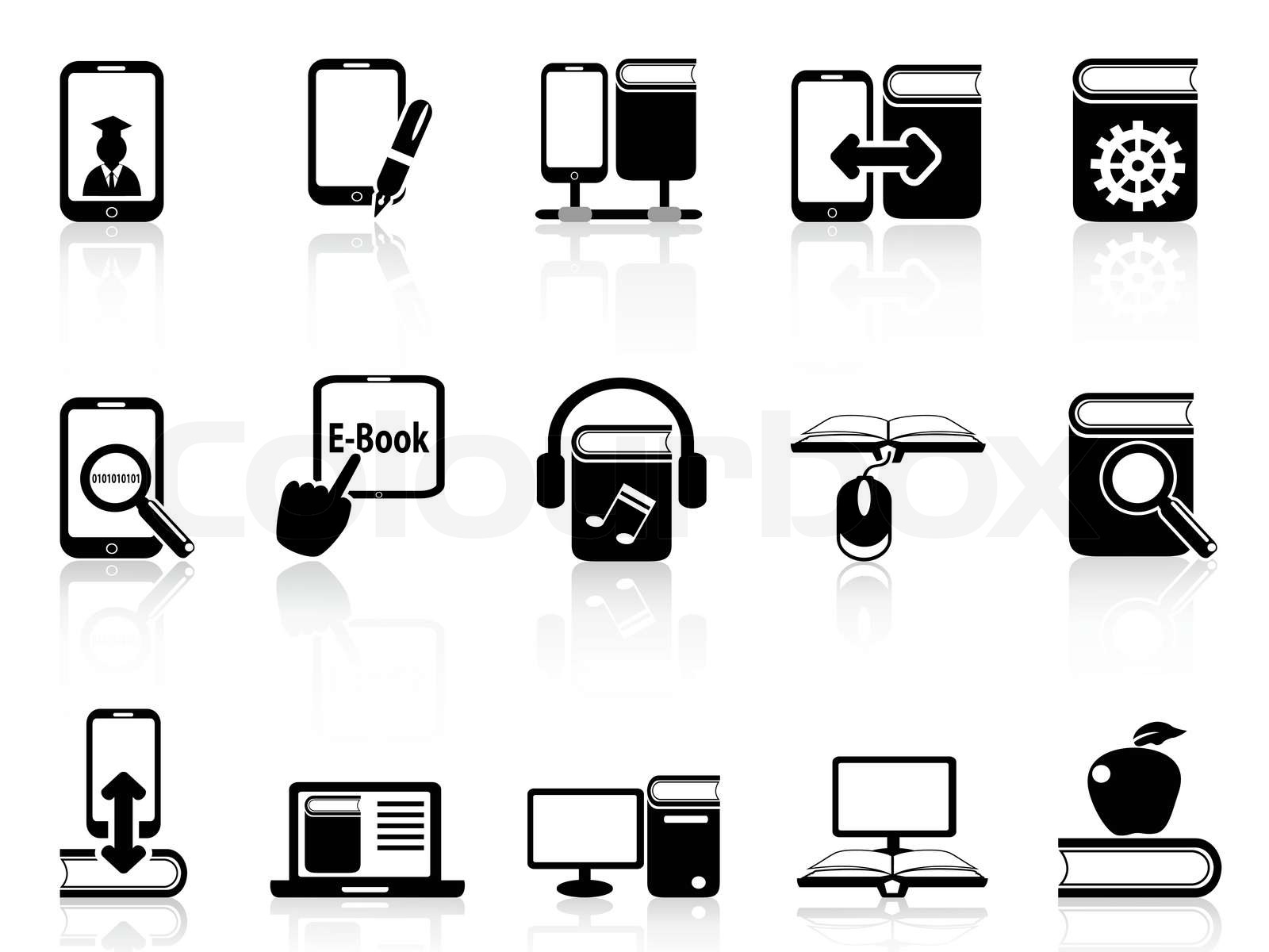 digital books and e-books icons | Stock vector | Colourbox
