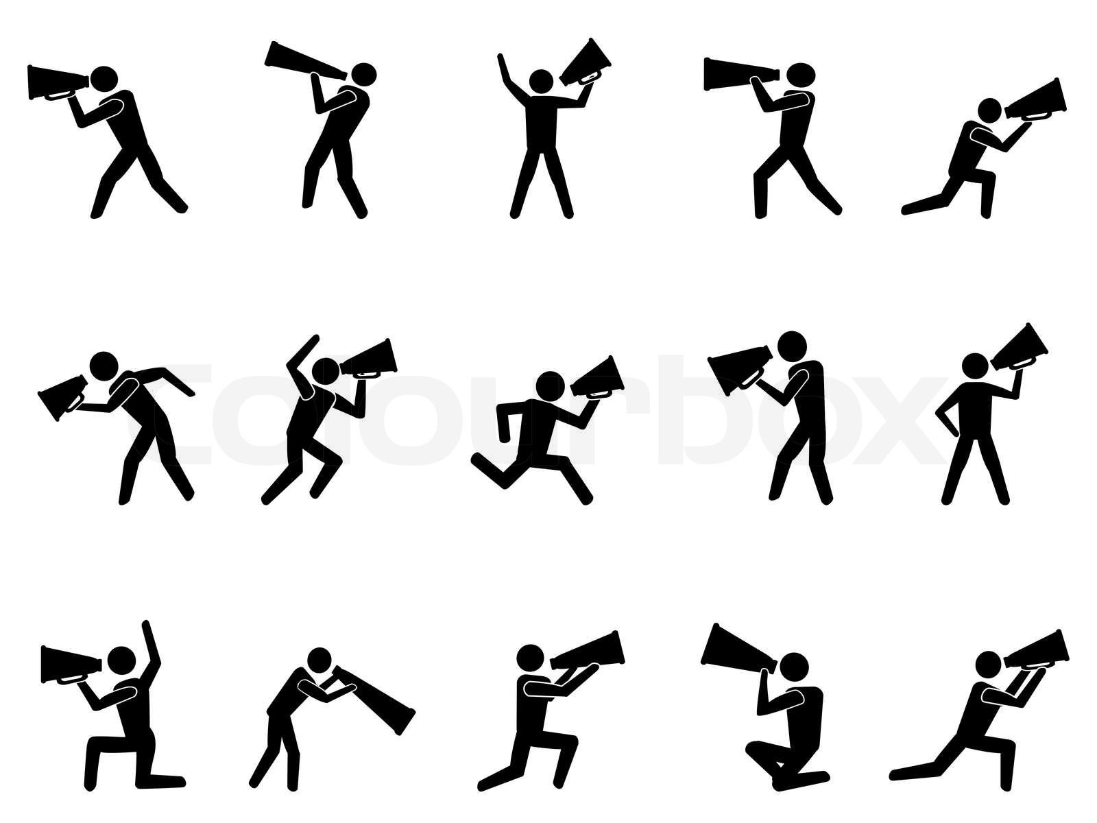 collection of people with megaphone | Stock vector | Colourbox