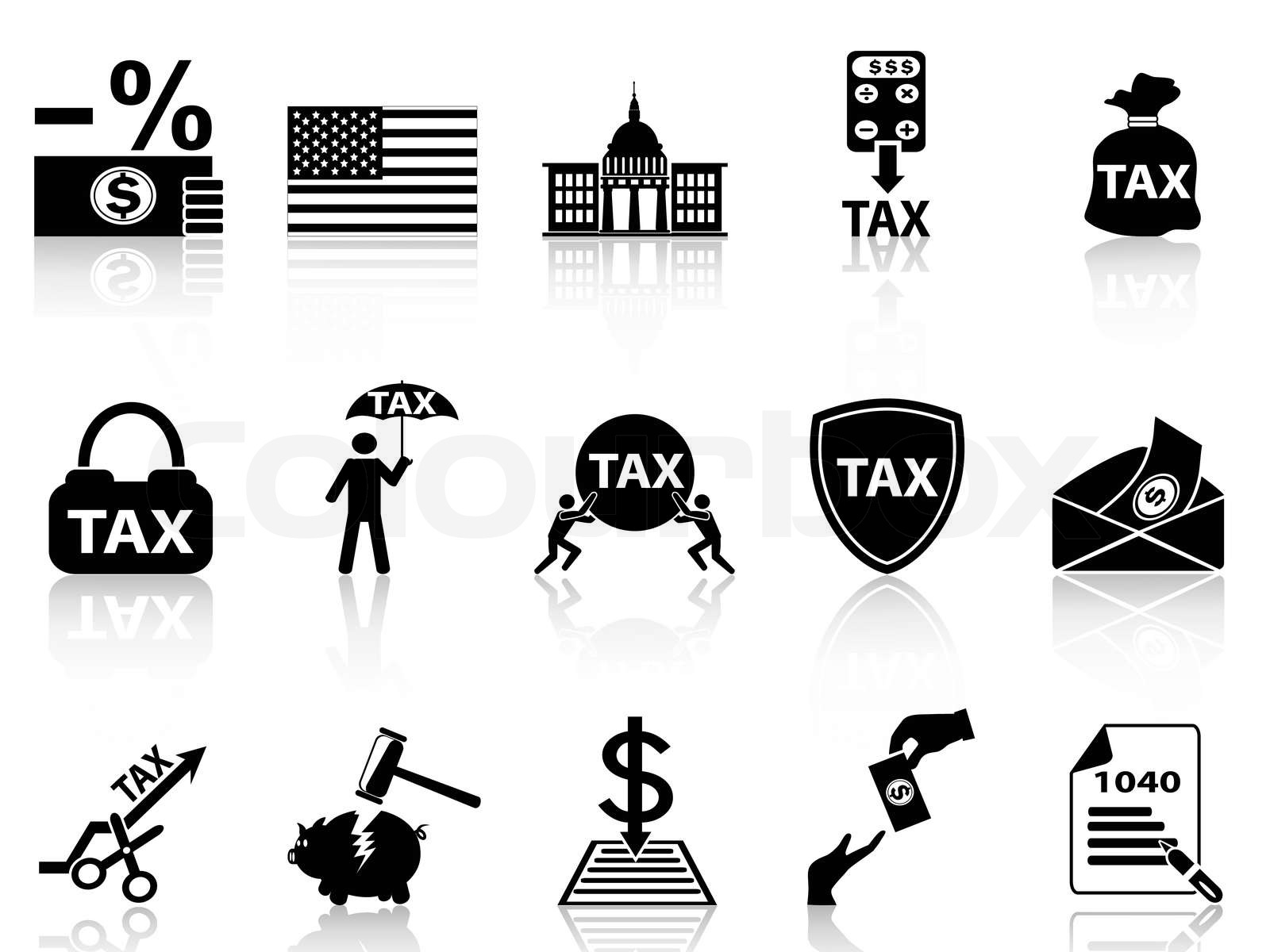 black tax icons set | Stock vector | Colourbox