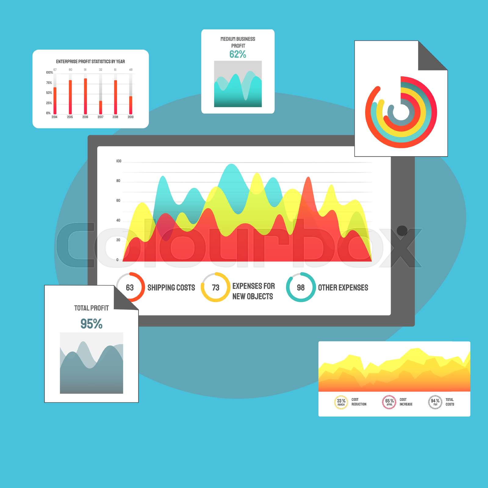 diagram, business, graf | Stock vektor | Colourbox