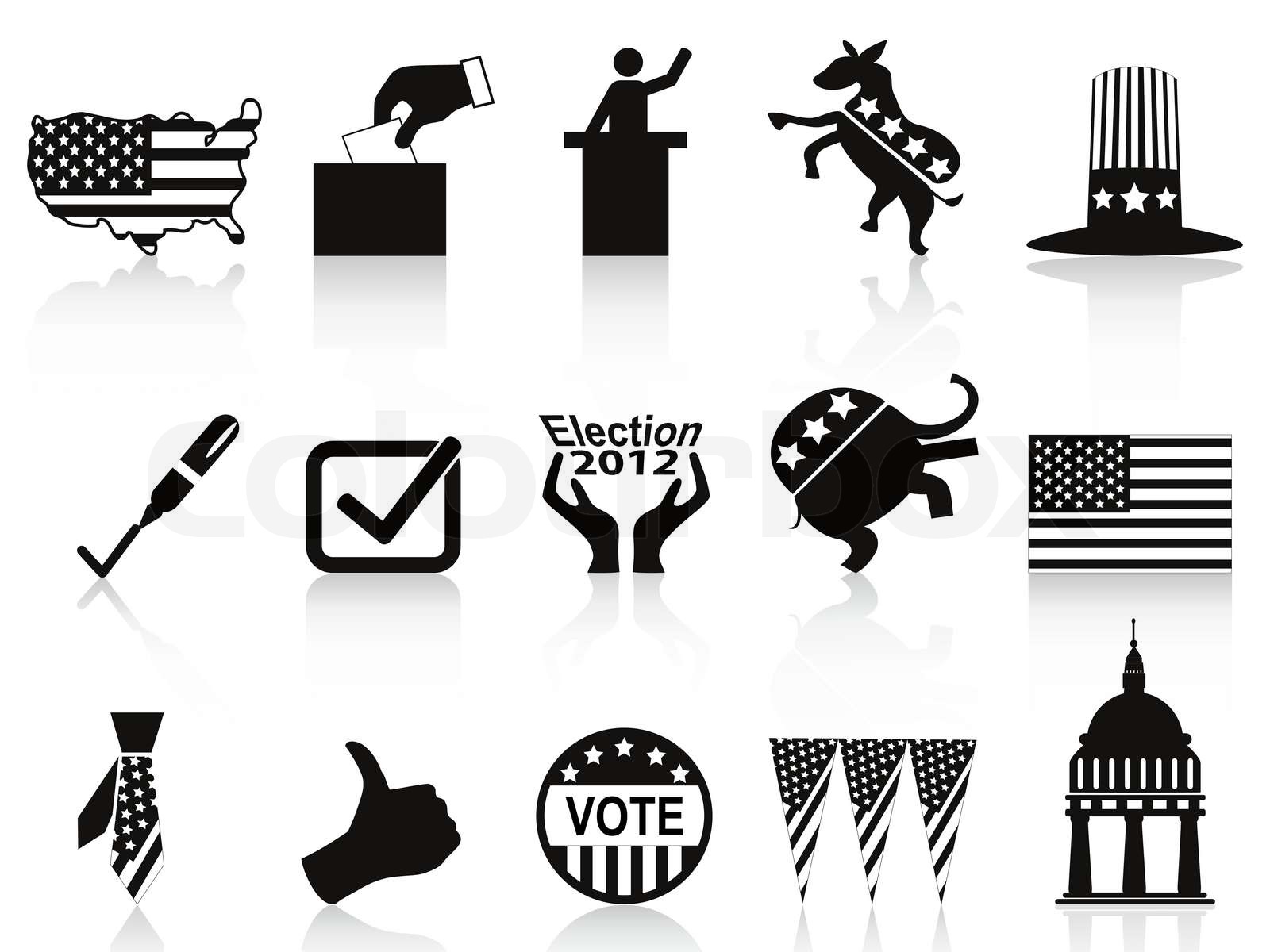black election icons set | Stock vector | Colourbox