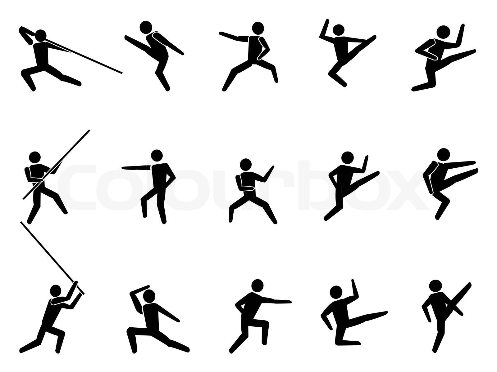 martial arts symbol people icons | Stock vector | Colourbox