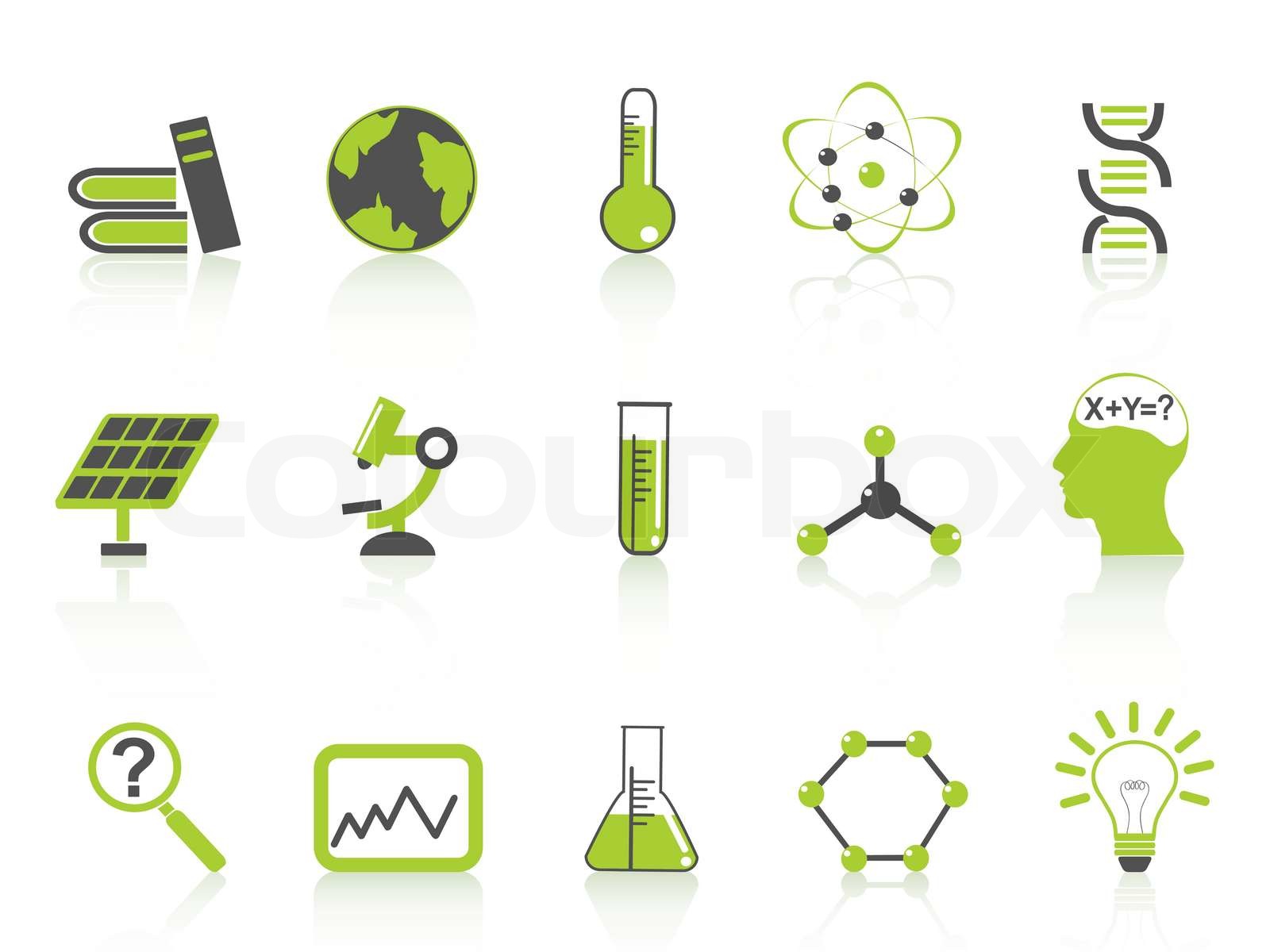 simple science icons set,green series | Stock vector | Colourbox
