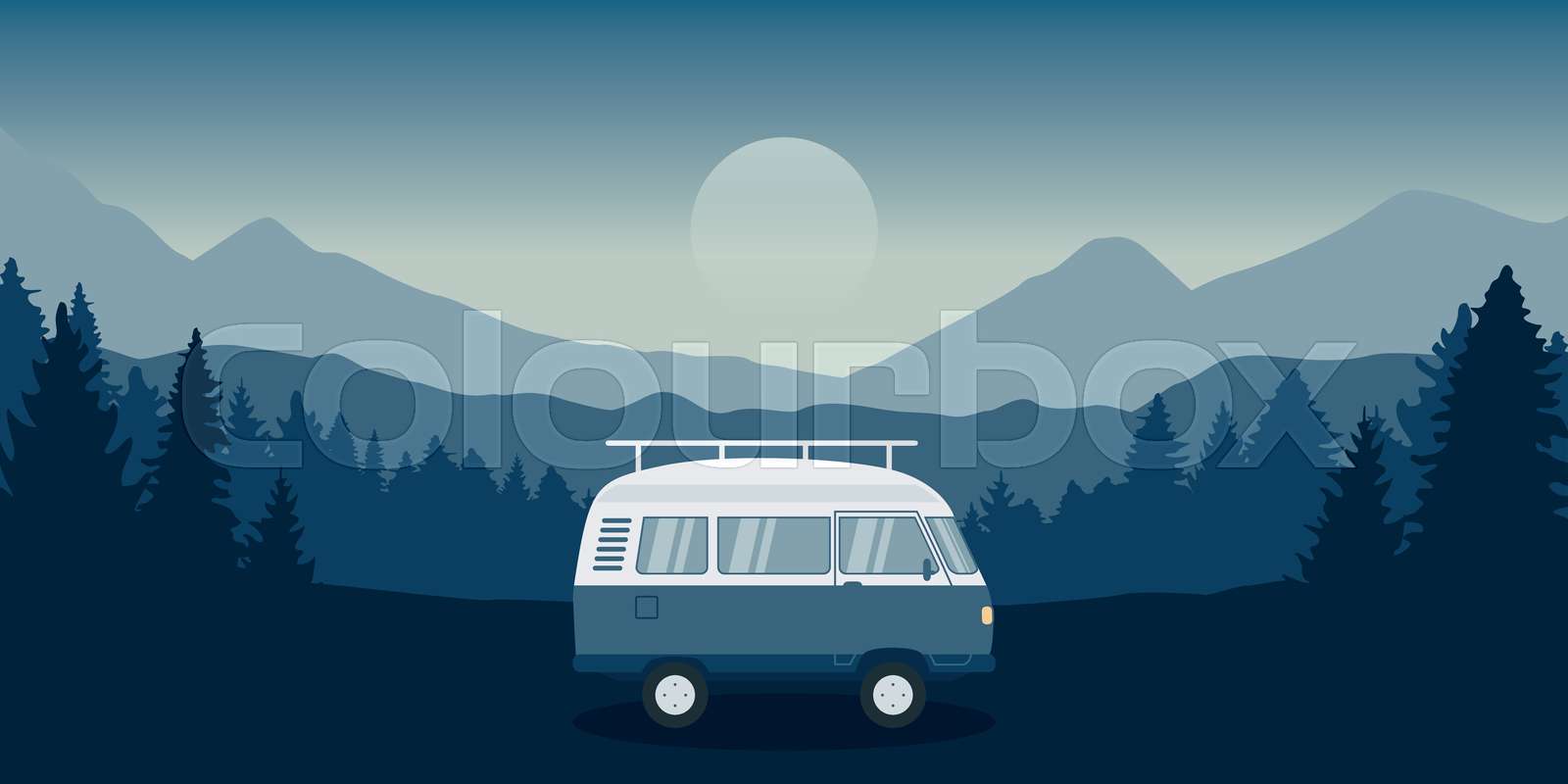 camper, van, adventure | Stock vector | Colourbox