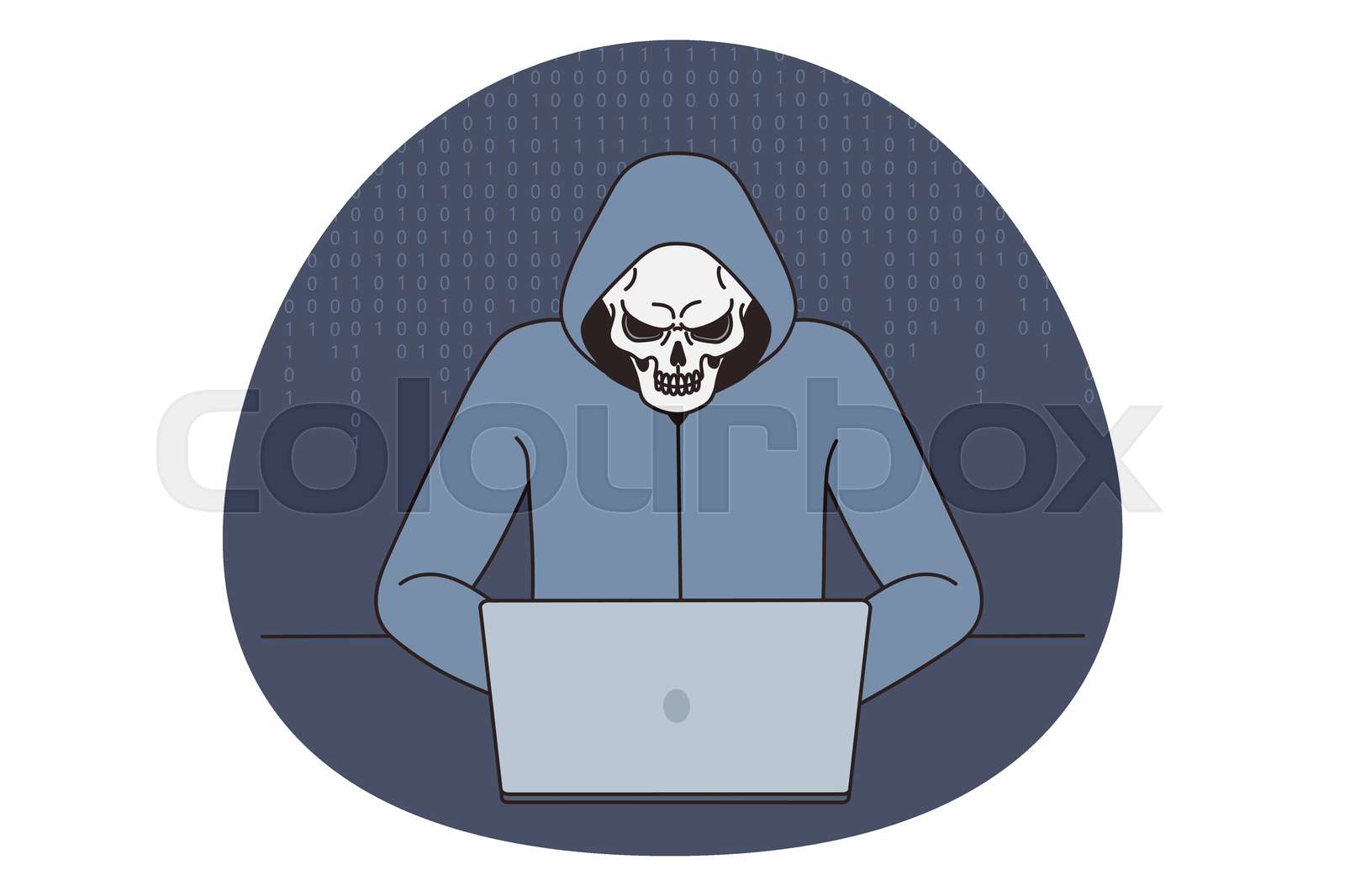 Anonymous hacker break in computer system | Stock vector | Colourbox