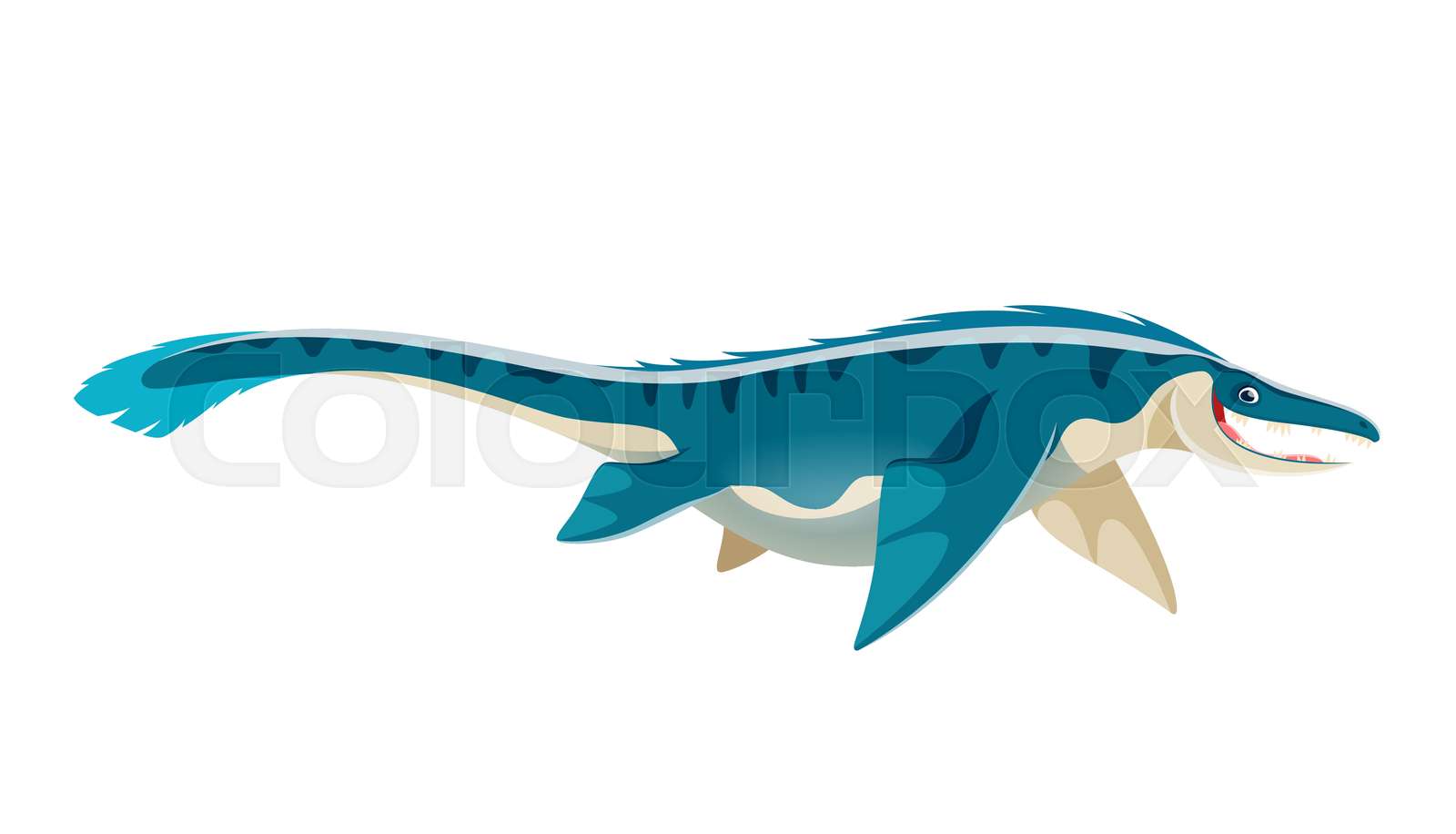 Cartoon Mosasaurus marine dinosaur cute character | Stock vector ...