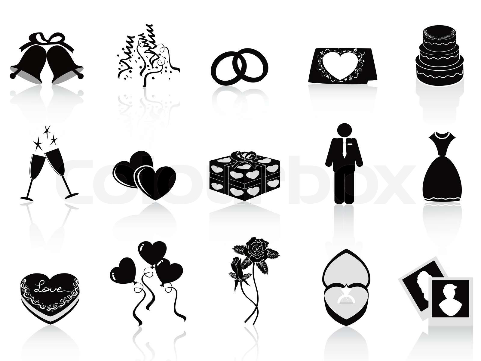 black wedding icons set | Stock vector | Colourbox