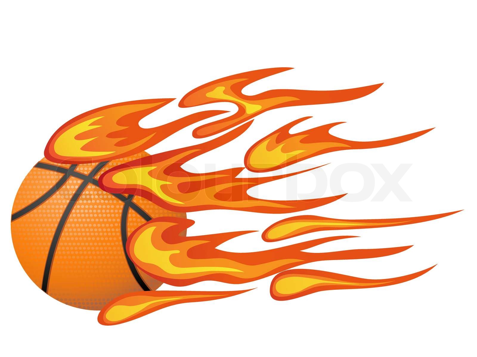 basketball with flame | Stock vector | Colourbox