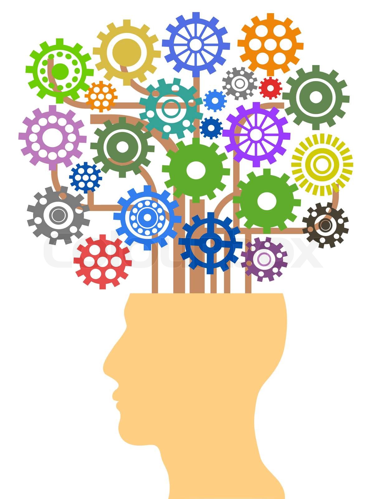 læring, hoved, hjerne | Stock vektor | Colourbox