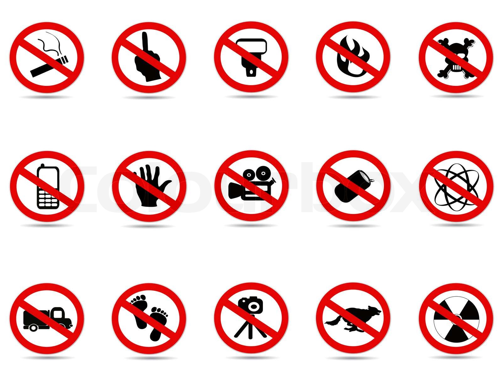 set of prohibited sign | Stock vector | Colourbox