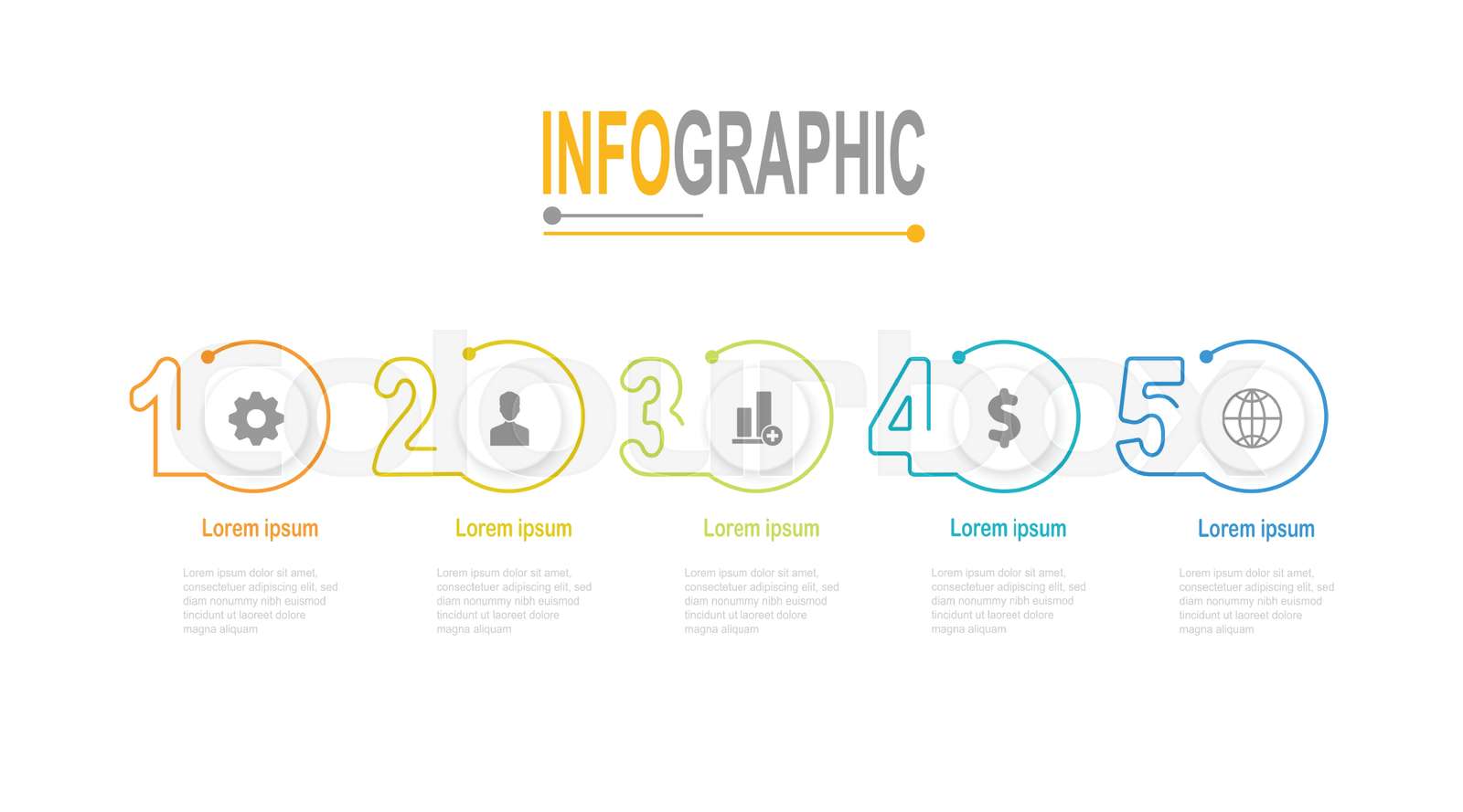 Infographic 5 Steps Circular Template Business Data Info Chart
