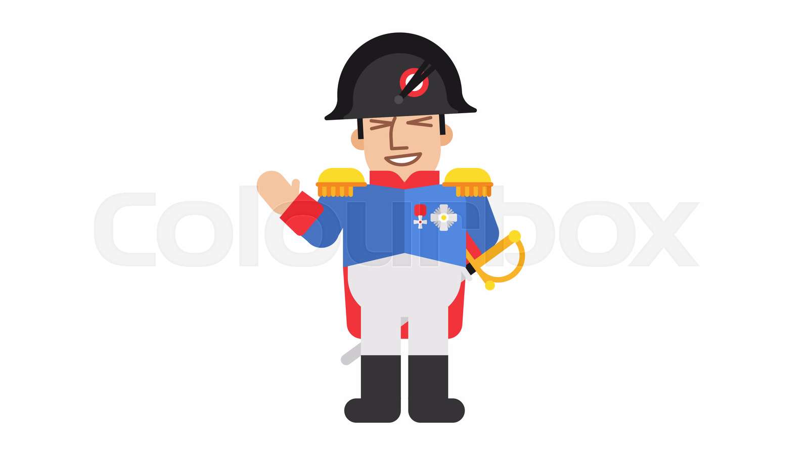 Napoleon Bonaparte pointing hand at. Alpha channel | Stock video ...