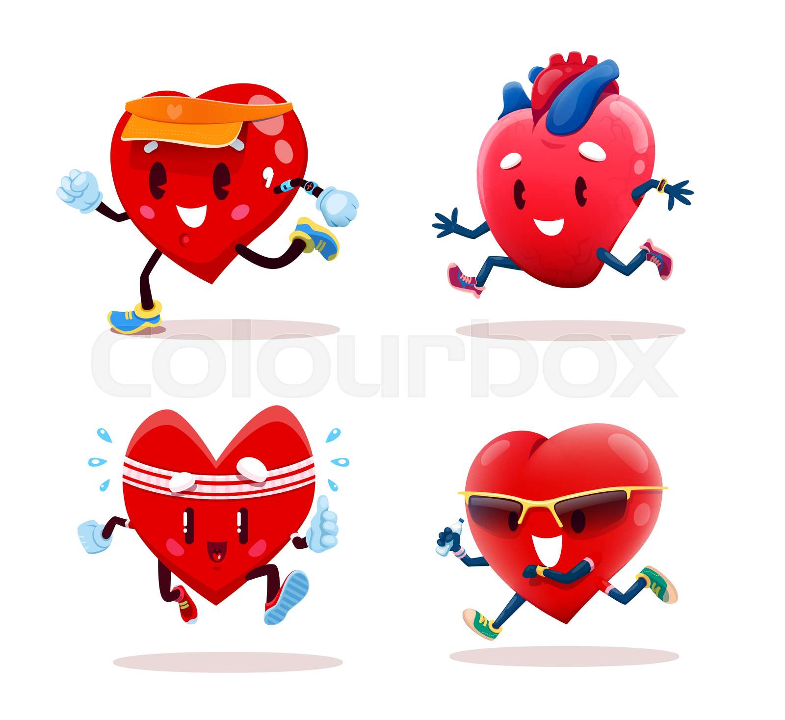 tegneserie, kører, hjertet | Stock vektor | Colourbox