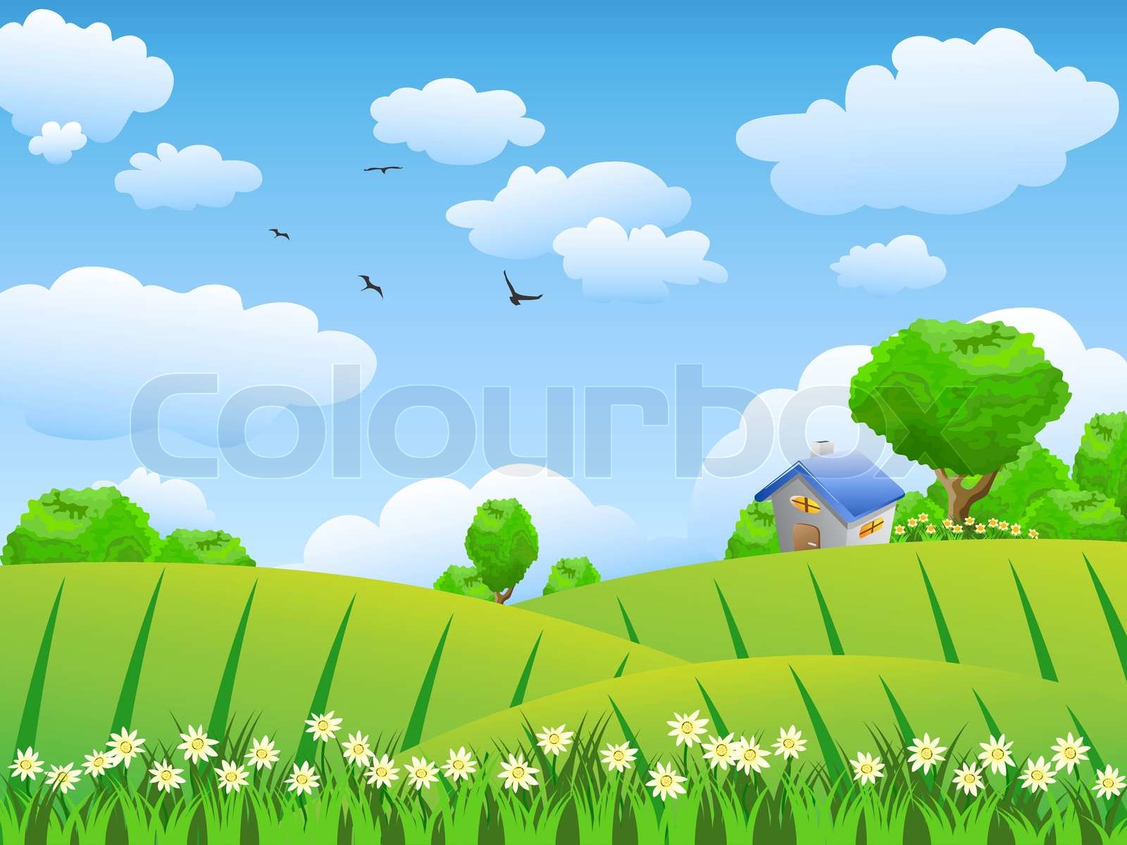 beautiful field | Stock vector | Colourbox