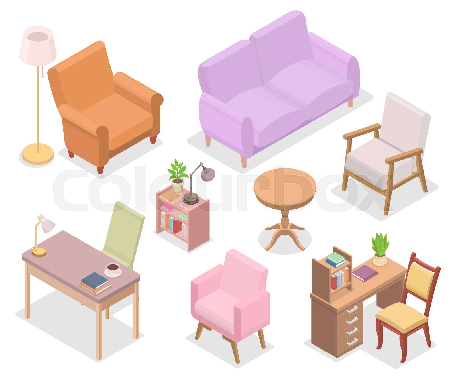 stol, lænestol, sofa | Stock vektor | Colourbox