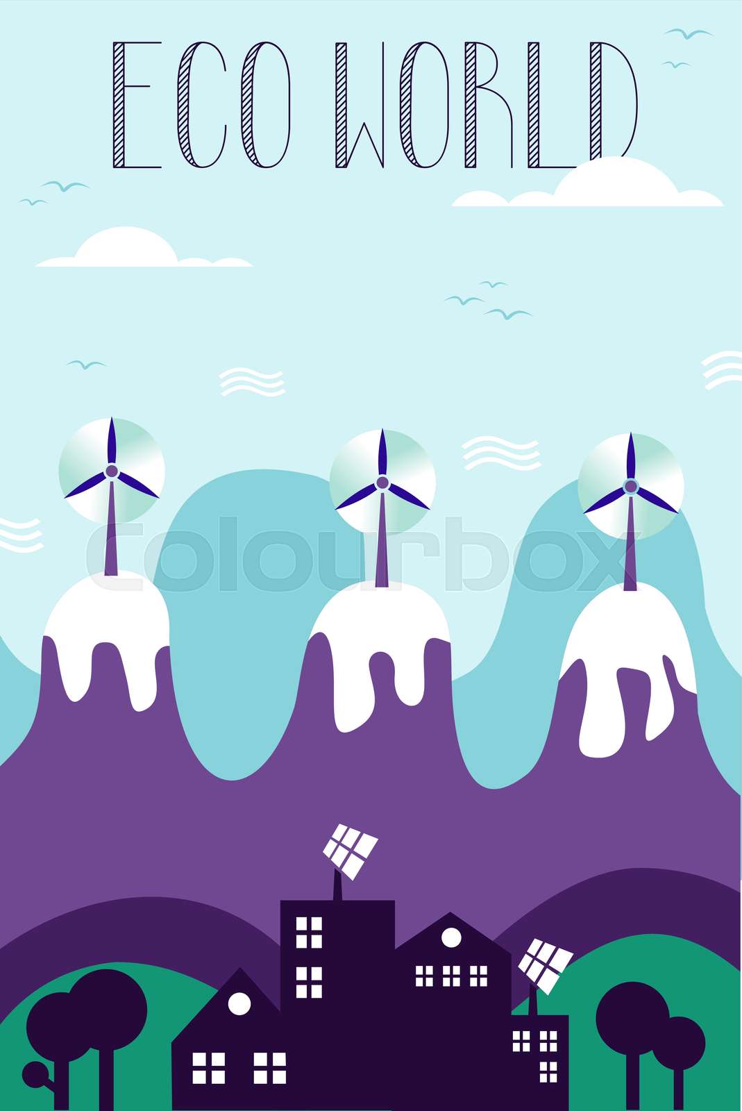 Eco green world concept illustration | Stock vector | Colourbox
