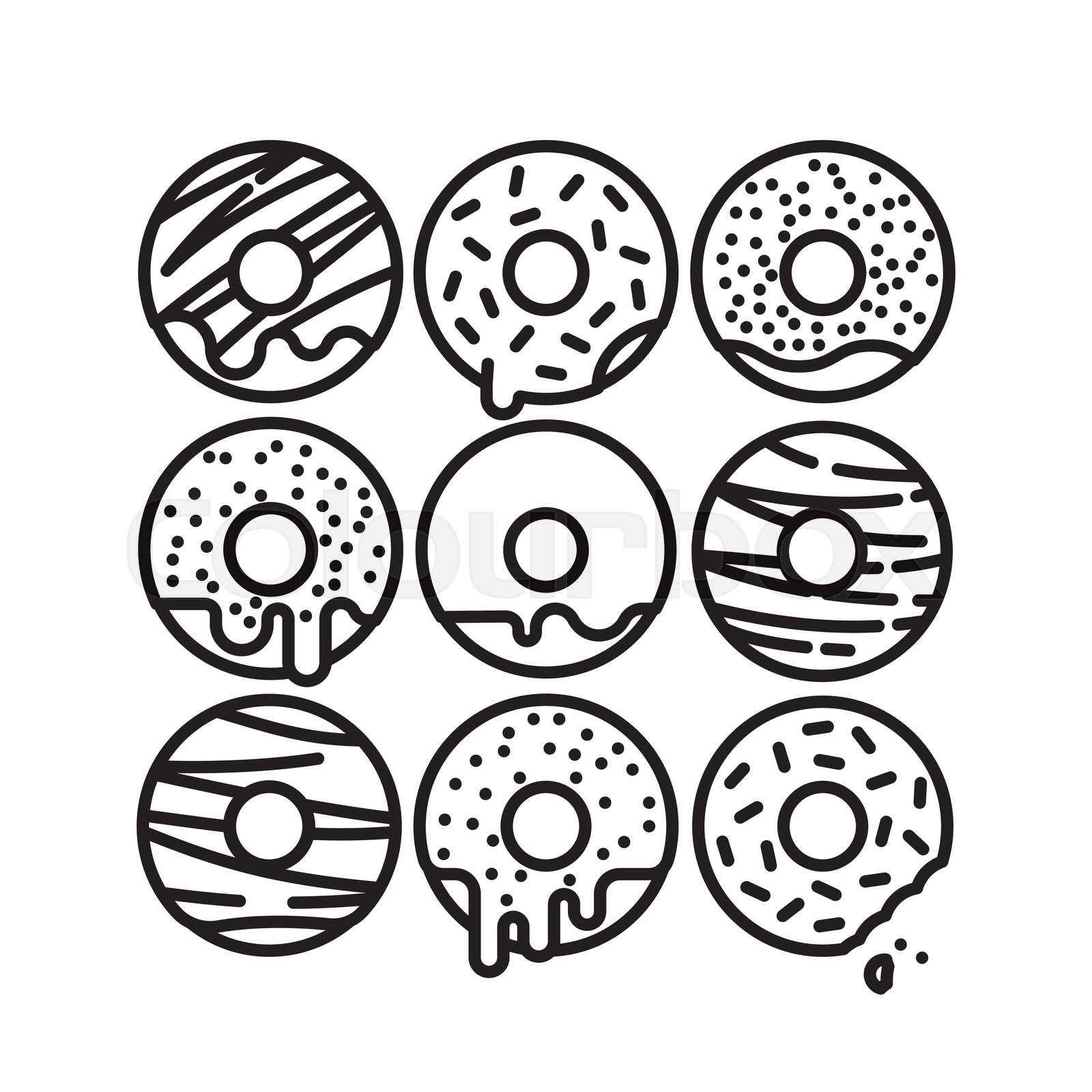 Donuts Clipart Black And White