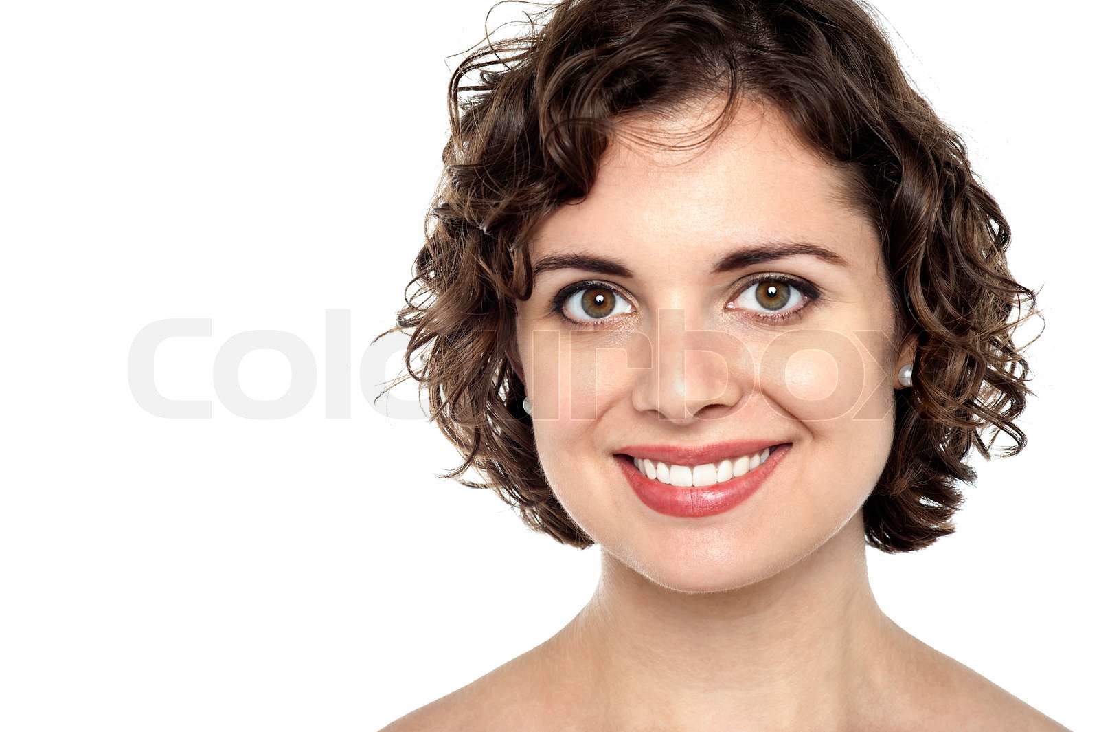 Face of a joyous young female | Stock image | Colourbox