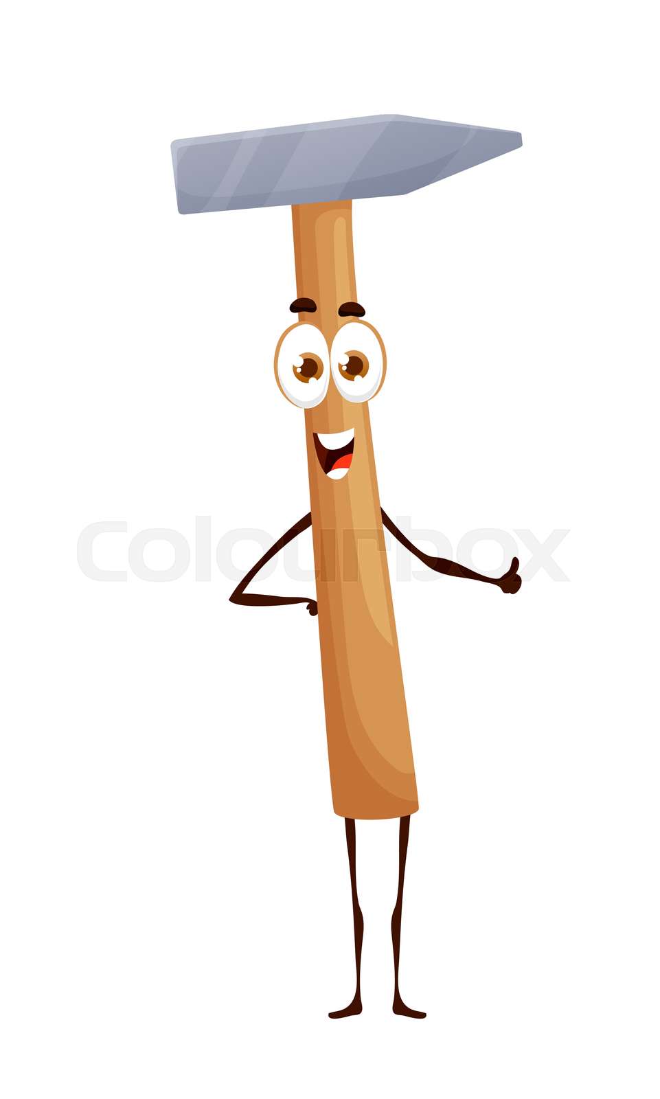 Cartoon hammer tool character, DIY construction | Stock vector | Colourbox