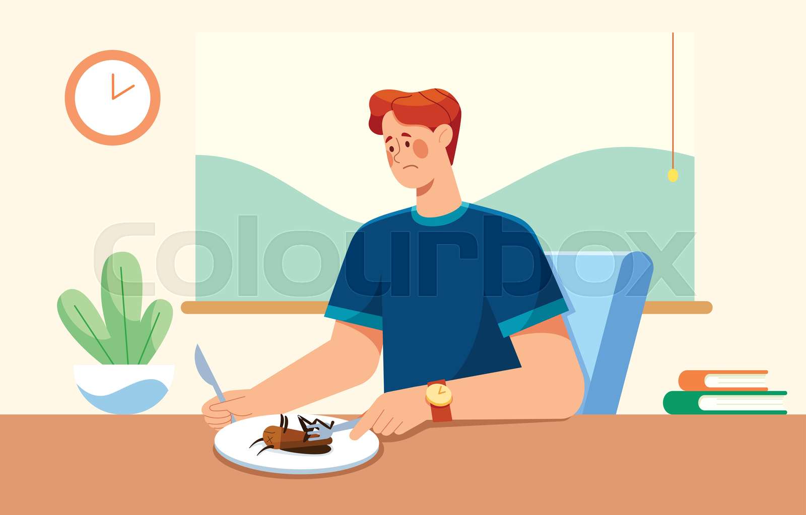 Man Eating Bugs | Stock vector | Colourbox
