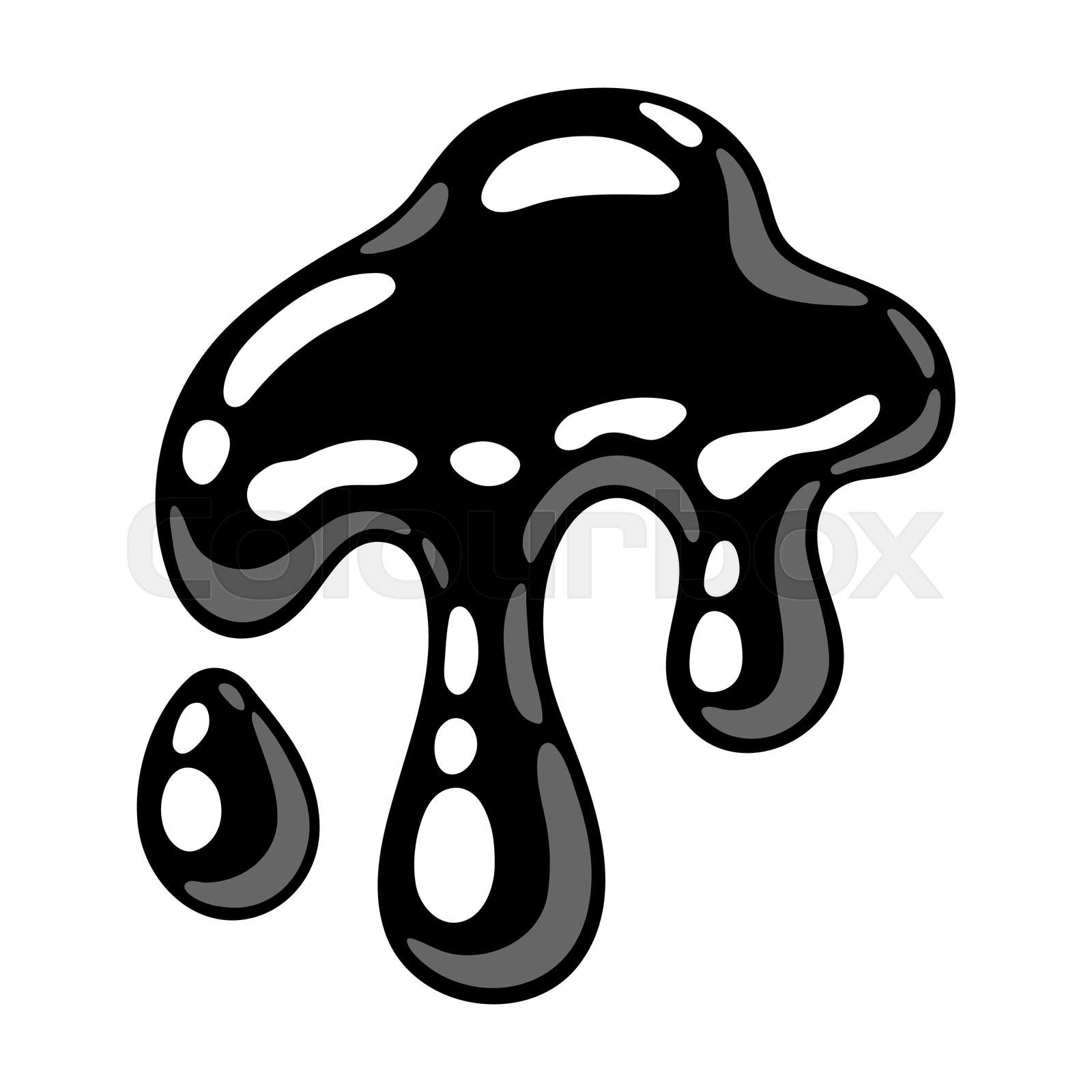 Dripping flowing slime. Toxic mucus smudges drips. Leaking paint streak ...