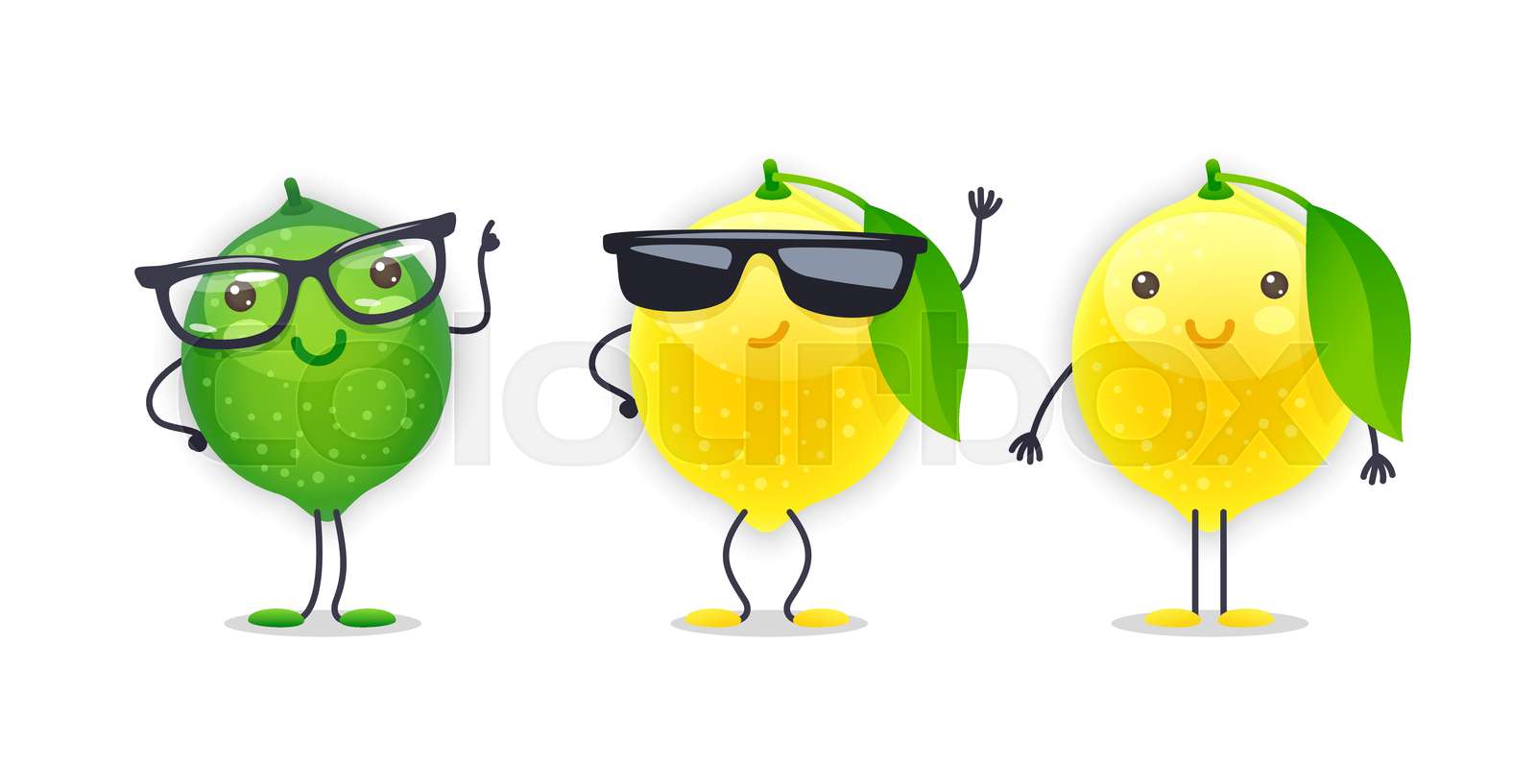 Lemon and Lime Characters | Stock vector | Colourbox
