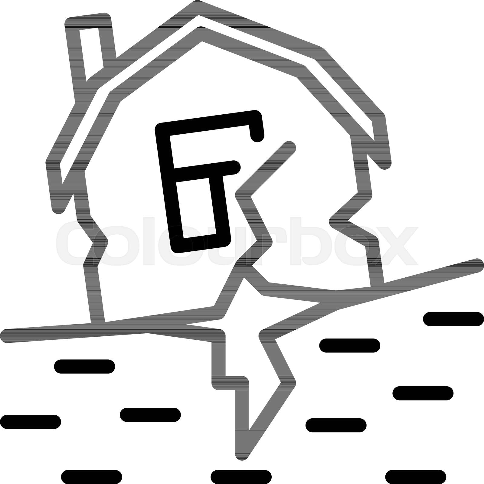 Earthquake Clip Art Black White