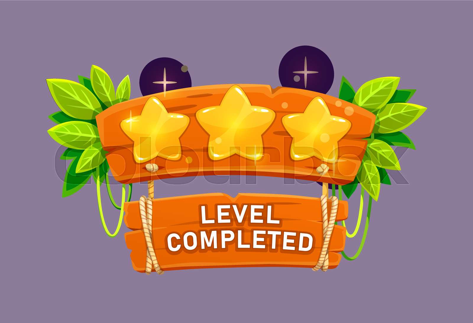 Game level complete screen, banner or icon | Stock vector | Colourbox