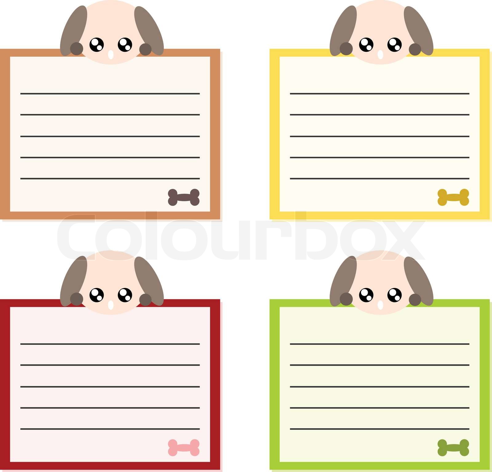 Cartoon dog memo illstration | Stock vector | Colourbox