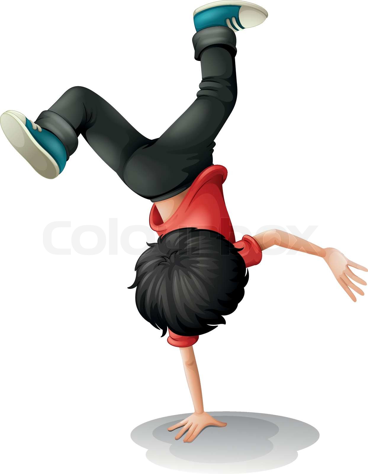 A young boy balancing | Stock vector | Colourbox