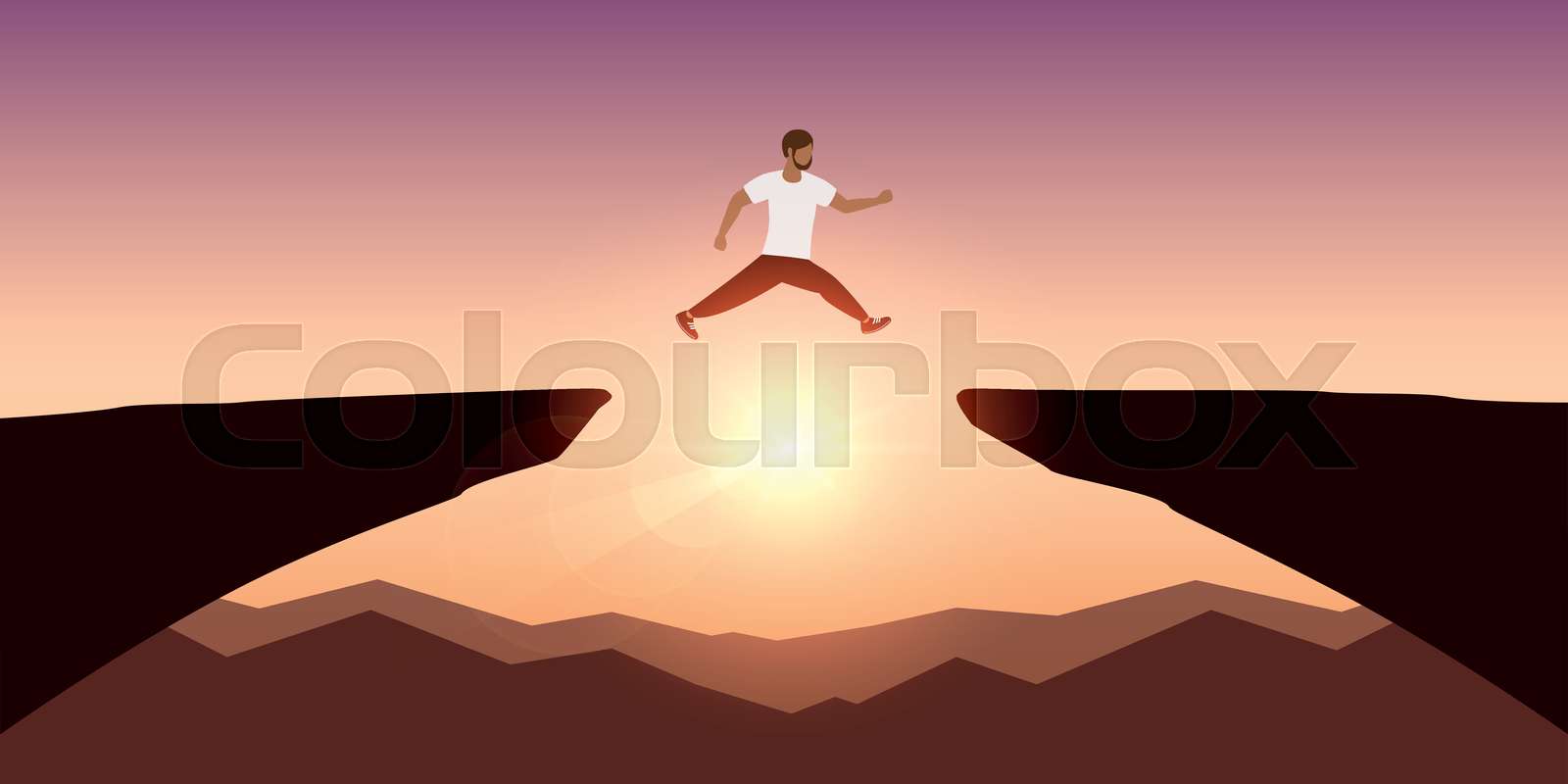 you, jump, cliff | Stock vector | Colourbox