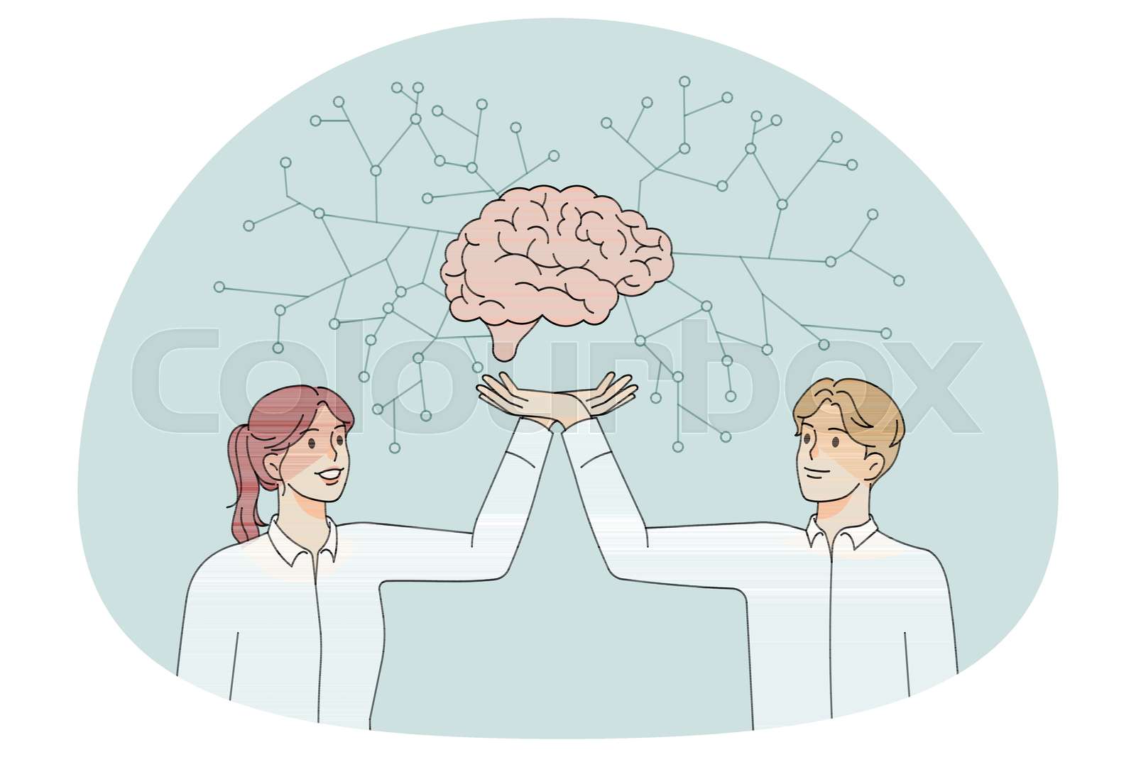 Scientist explore human brain activity | Stock vector | Colourbox