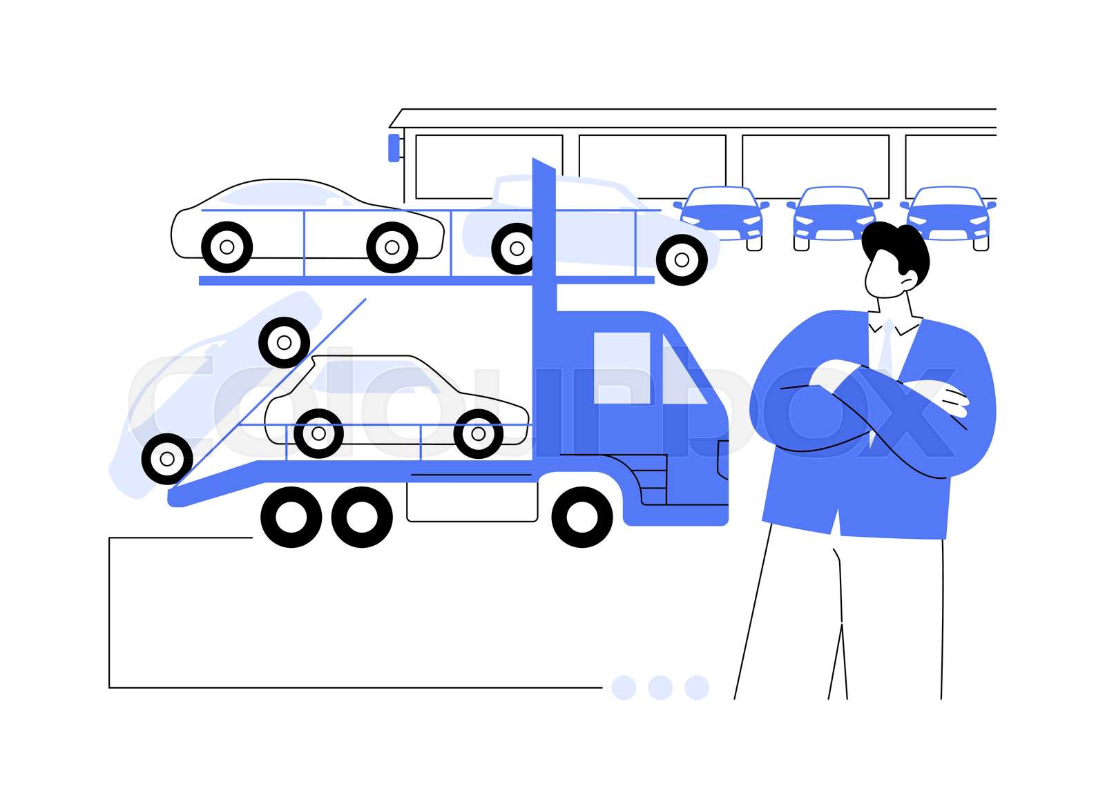 Car hauler abstract concept vector illustration. | Stock vector | Colourbox