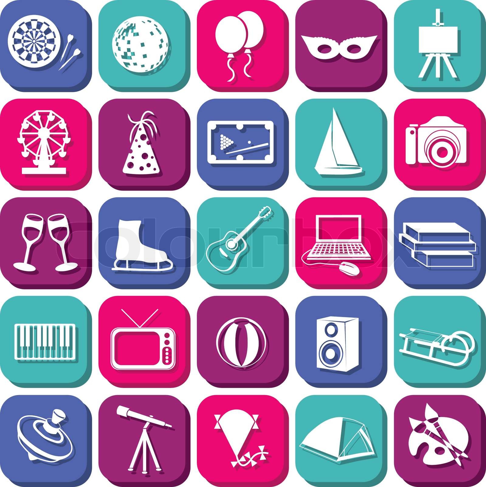 entertainment icons | Stock-Vektor | Colourbox